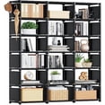 Bookcase, 18-Cube Extra Large Book Shelf, DIY Cube Storage Organizer ...