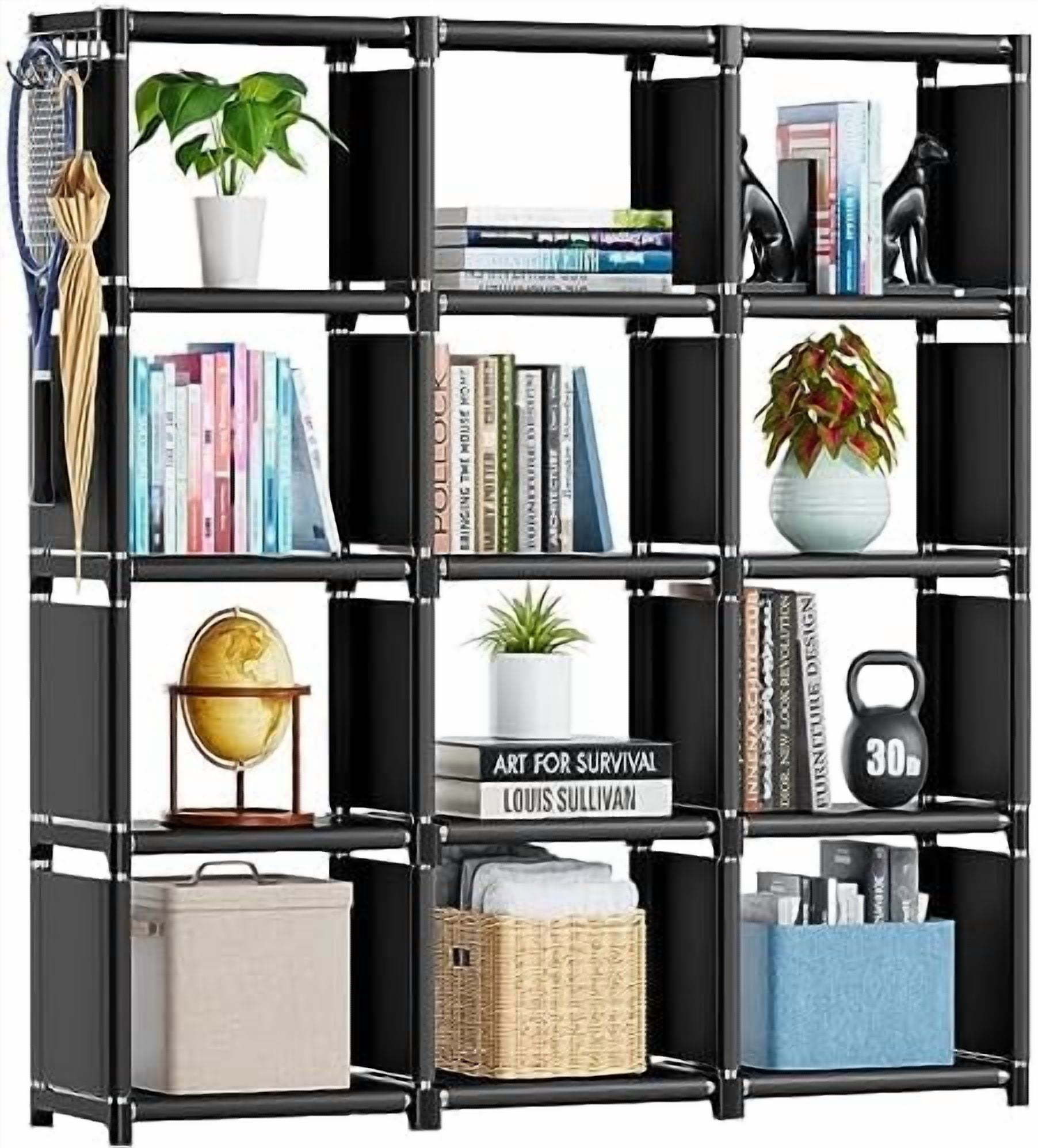Bookcase, 18-Cube Extra Large Book Shelf, DIY Cube Storage Organizer ...