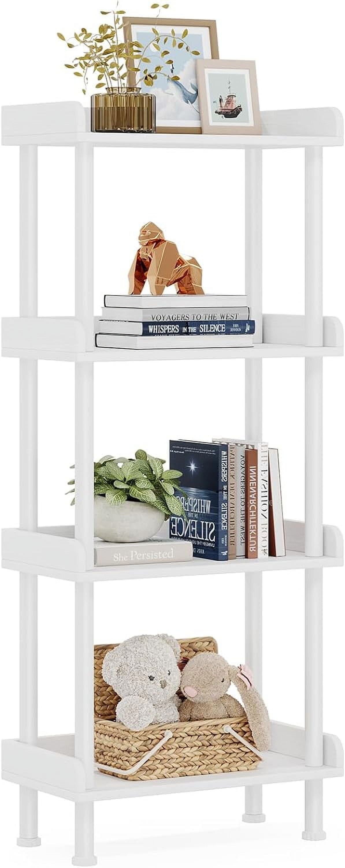 Bookcase 4 Tier Bookshelf, Vintage Small Bookshelf for Small Spaces ...