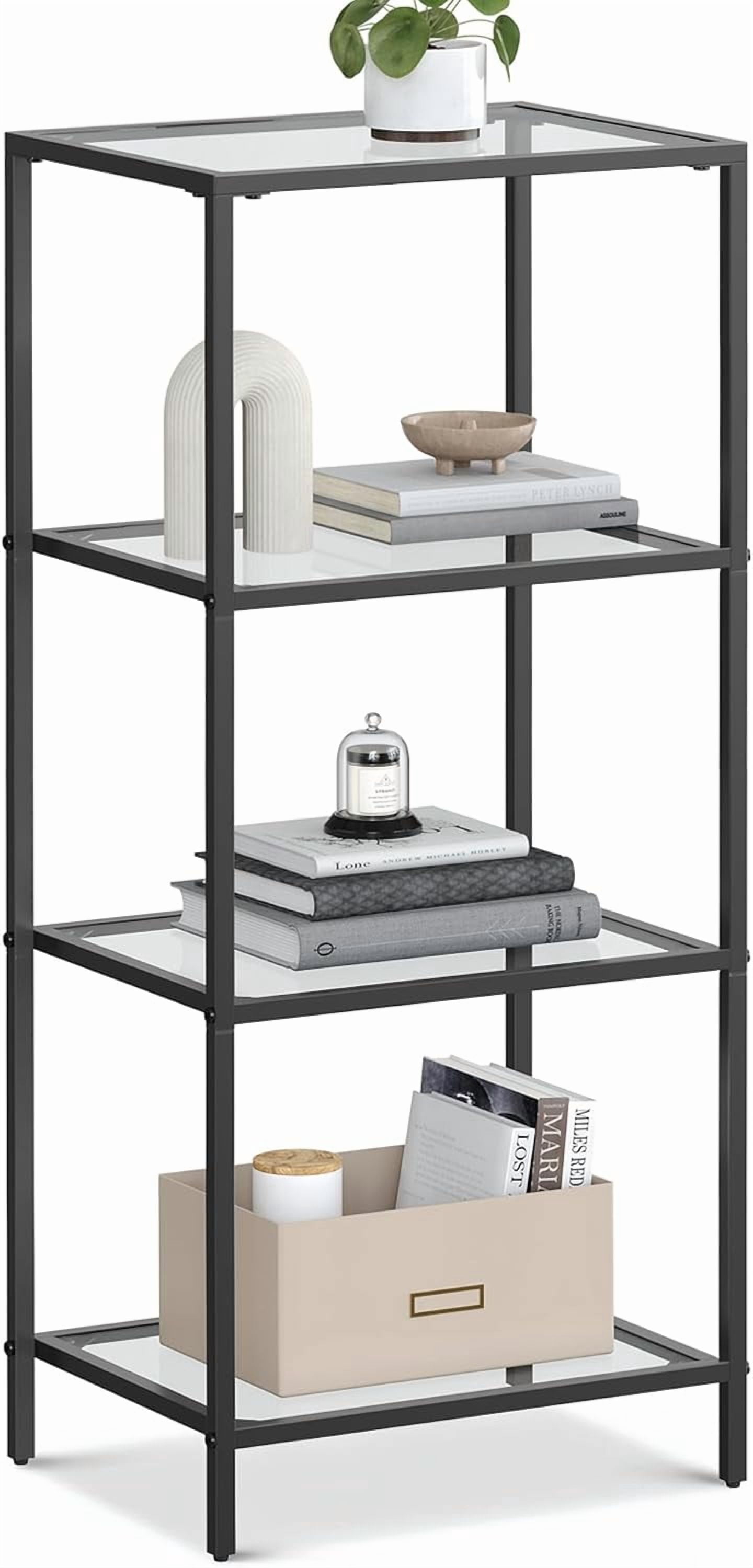 Bookcase, 6-Tier Bookshelf, Slim Shelving Unit for Bedroom, Bathroom ...