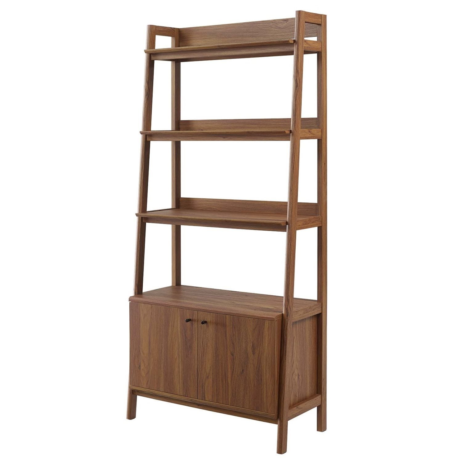 Bookcase Book Shelf Rack, Walnut, Wood, Living Kitchen Cafe Bistro ...