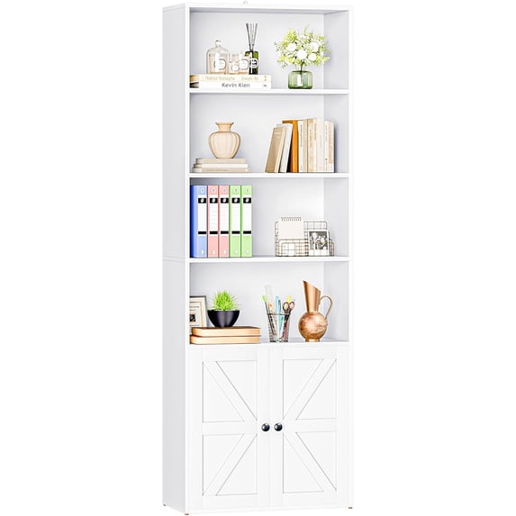 Bookcase Bookshelves, 5-Shelf Tall Bookcase 71" Wood Open Display Floor ...