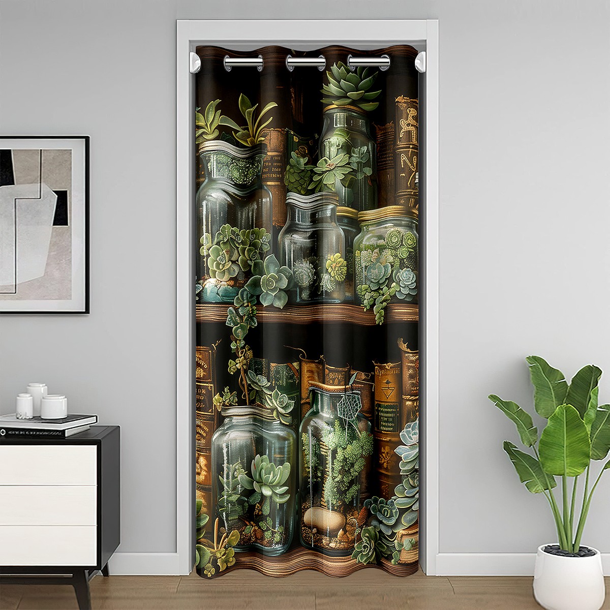 Bookcase Door Curtain 1 Panel,52"W X 84"L,Magic Book Reading Theme ...