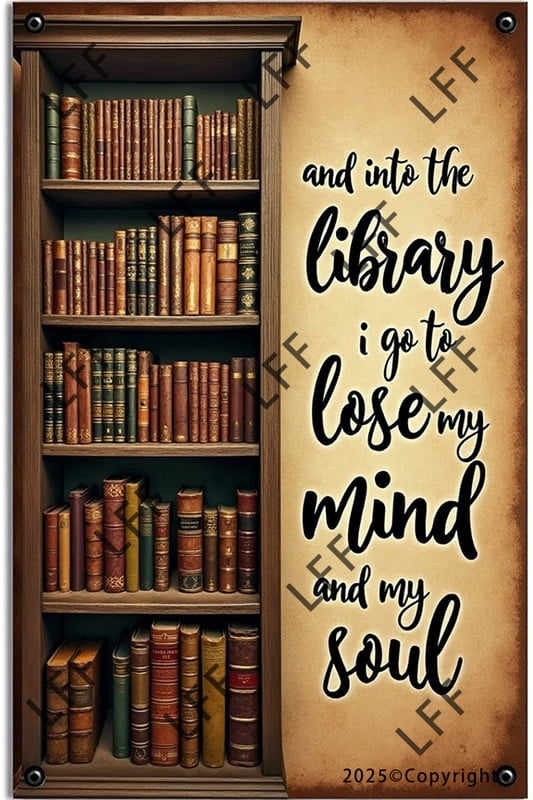 Bookcase Filled With Lots Of Books Next To A Wall Of Books Funny Retro ...