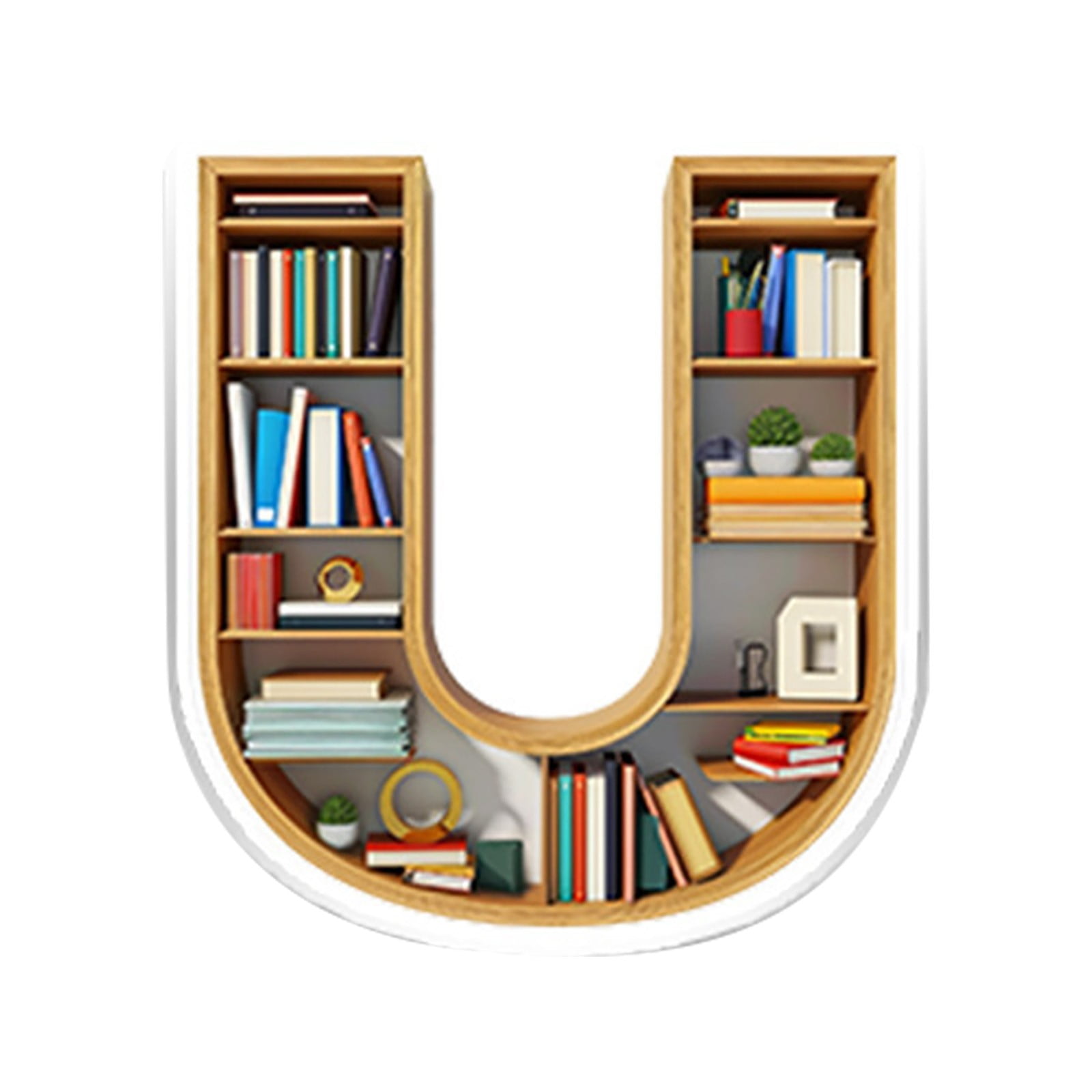 Bookcase Hanging A To Z Letter Shaped Bookshelf Pendant Acrylic ...