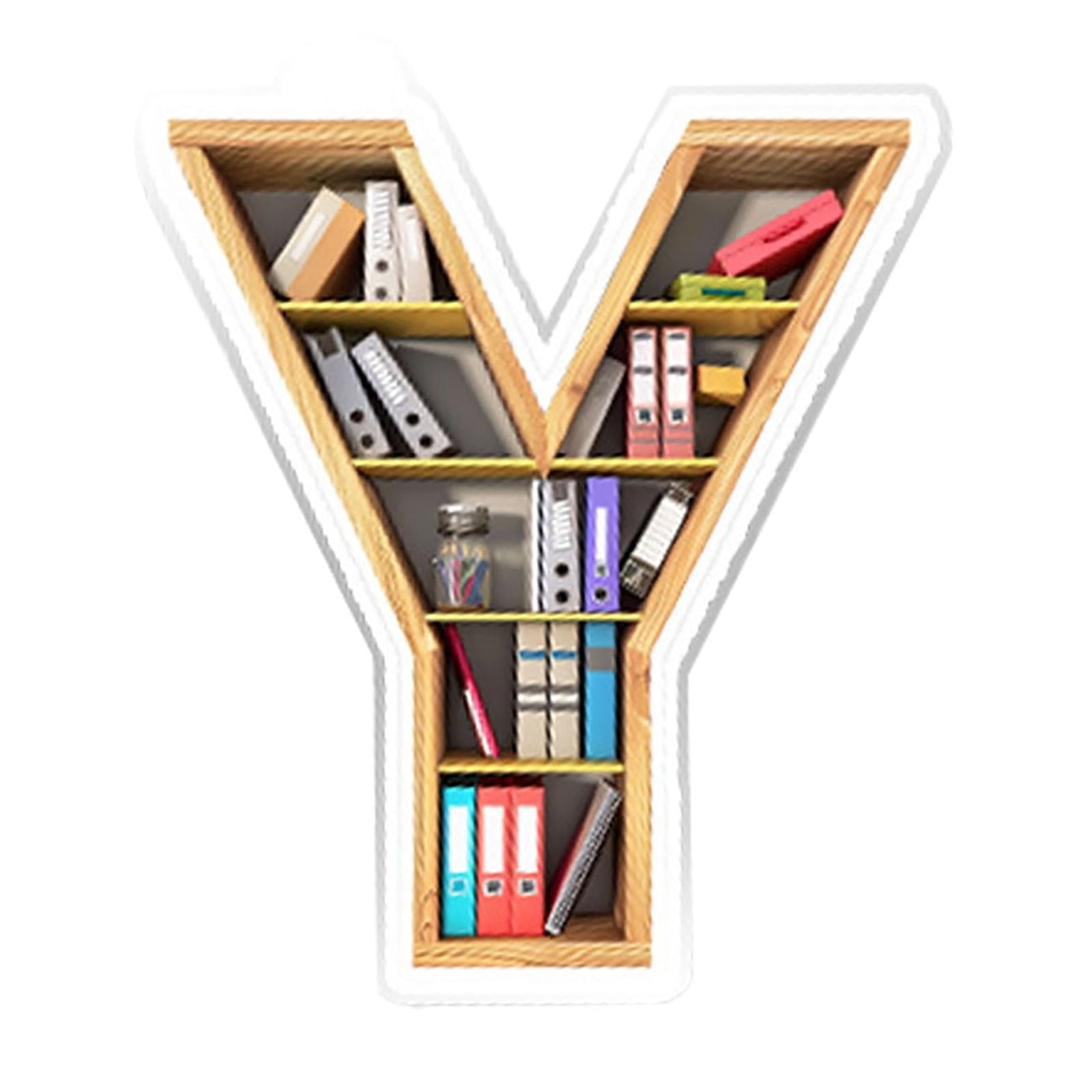 Bookcase Hanging A To Z Letter Shaped Bookshelf Pendant Acrylic ...