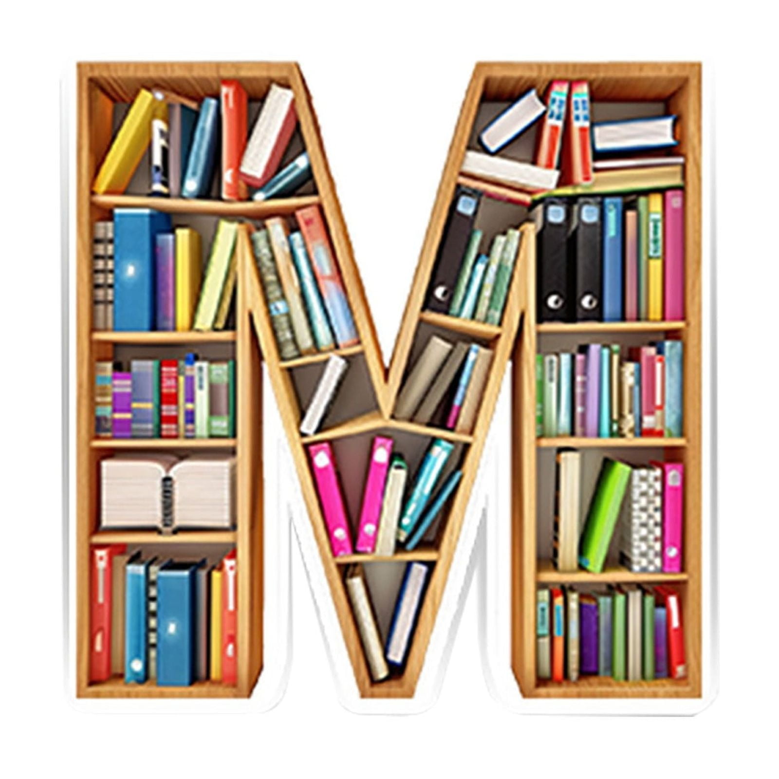Bookcase Hanging A To Z Letter Shaped Bookshelf Pendant Acrylic ...