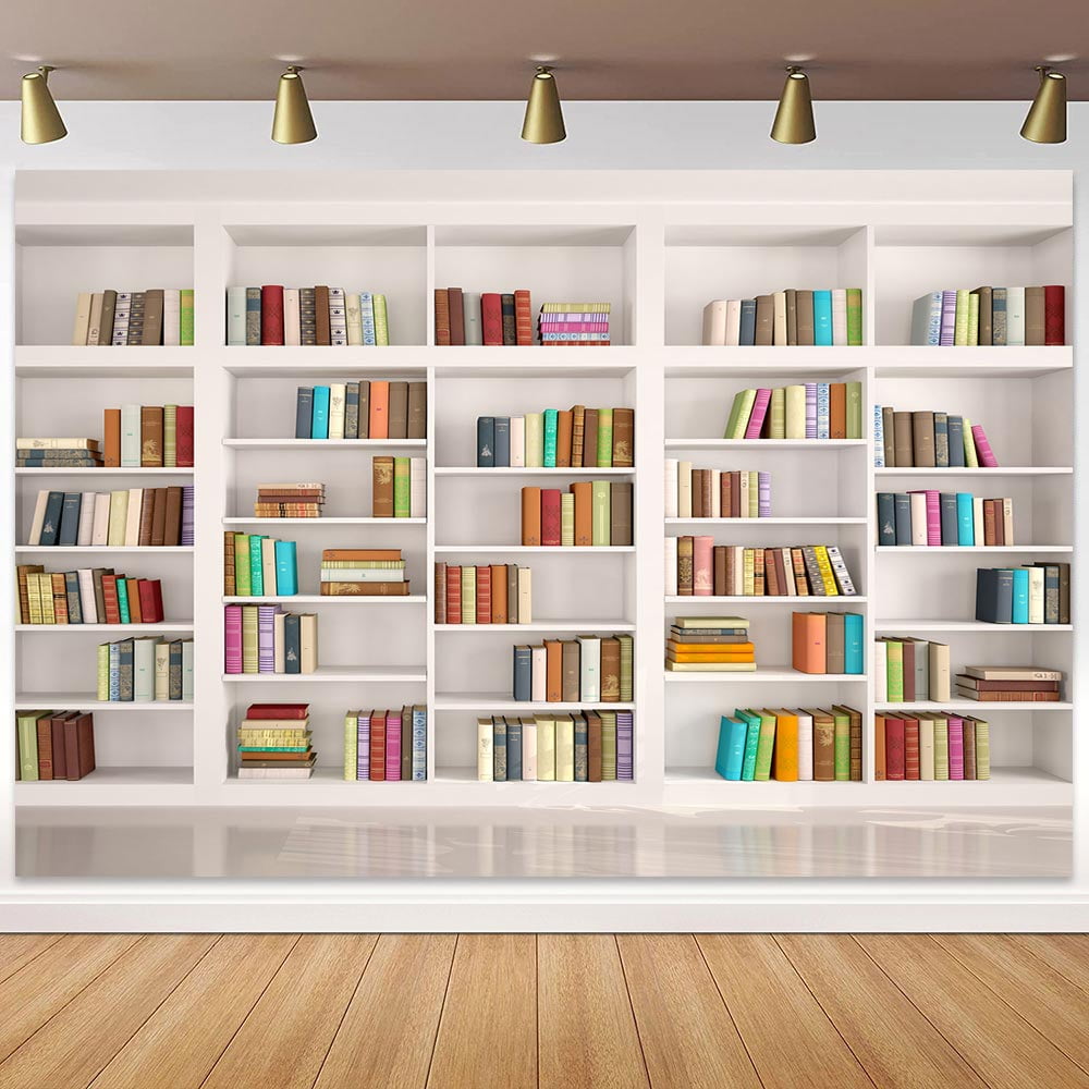 Bookcase Library Photography Background,7X5Ft Study Bookcase Backdrop ...