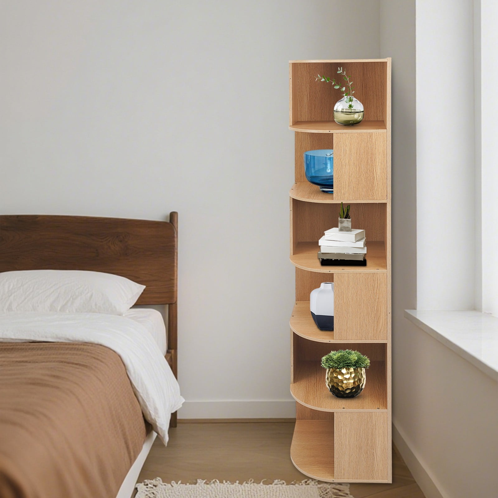 Bookcase Shelf Floor Standing Bookshelf Storage Shelves Open Display ...
