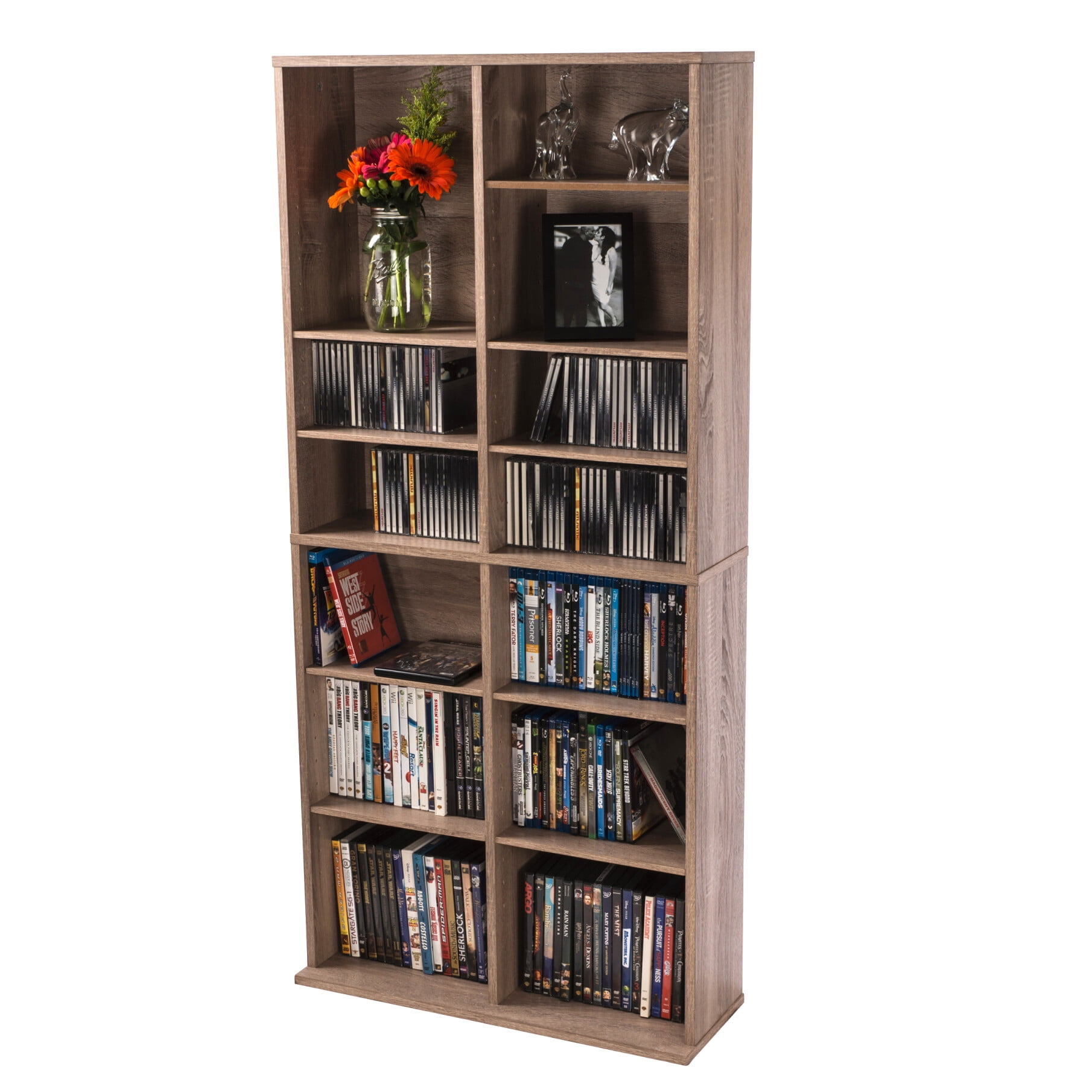 Bookcase and Bookshelf, Double Row 11-Grid Open Bookcase with Open ...