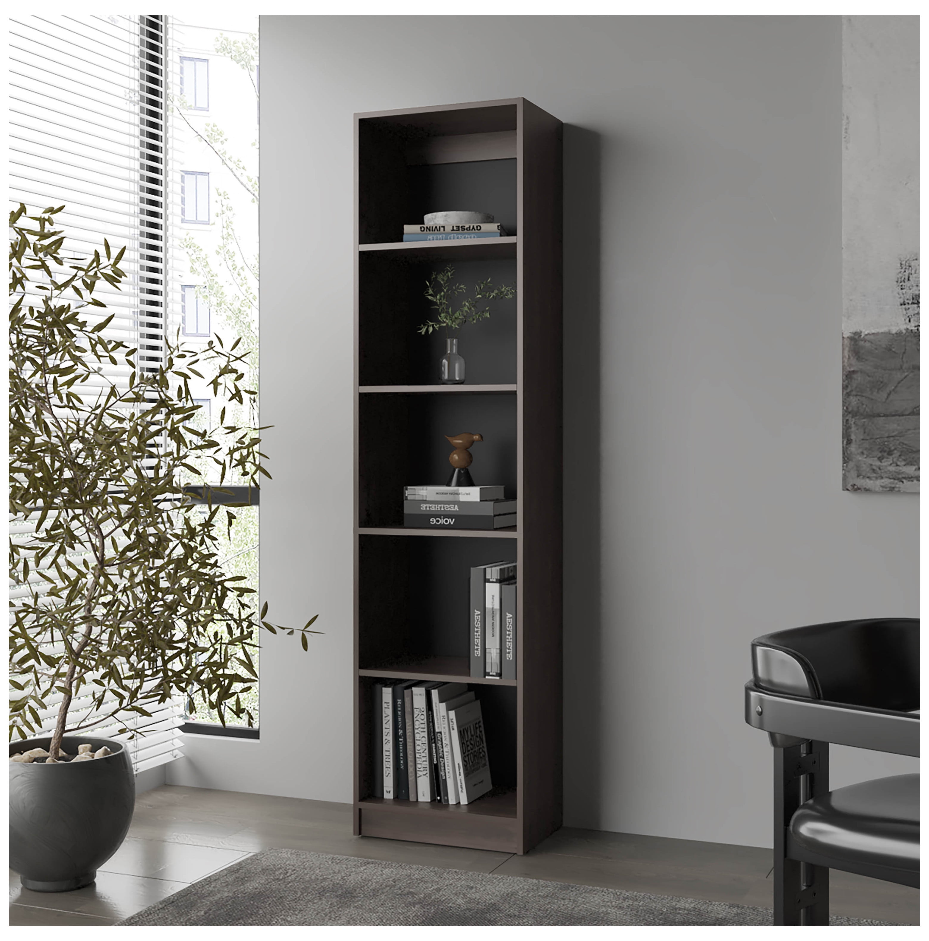 Bookcase with 5 Shelves, FM FURNITURE Beaver Balley Open Storage ...