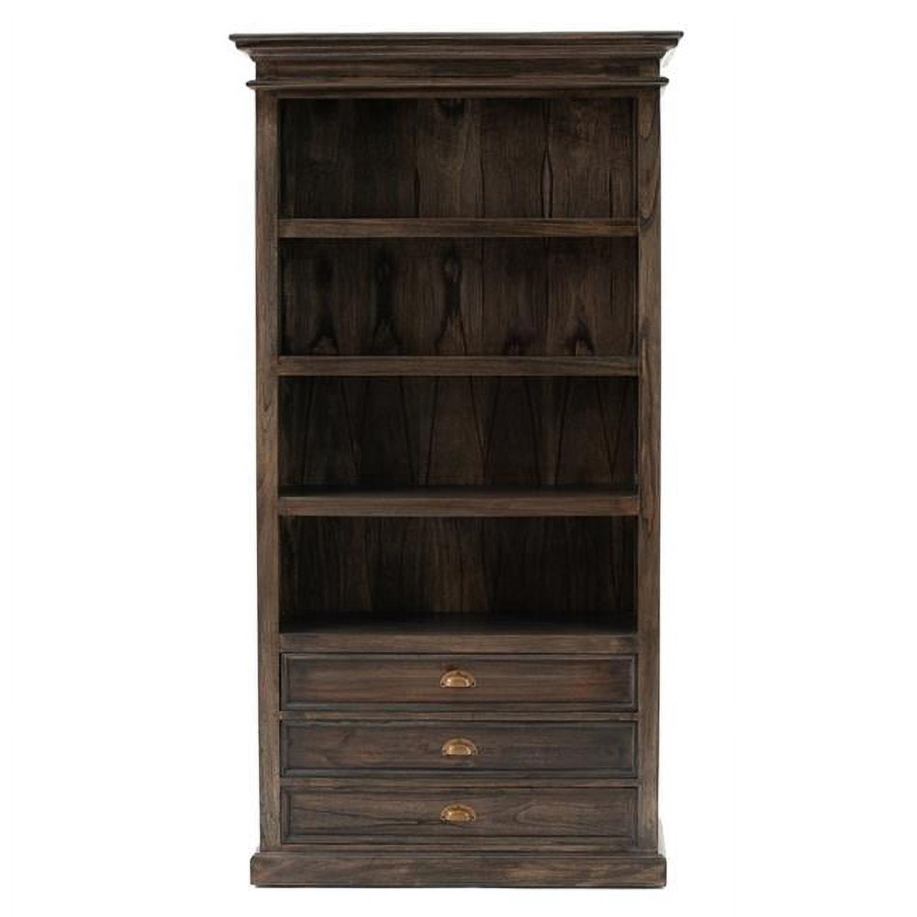 NovaSolo Halifax Mindi Wood Bookcase in Black Wash - Walmart.com
