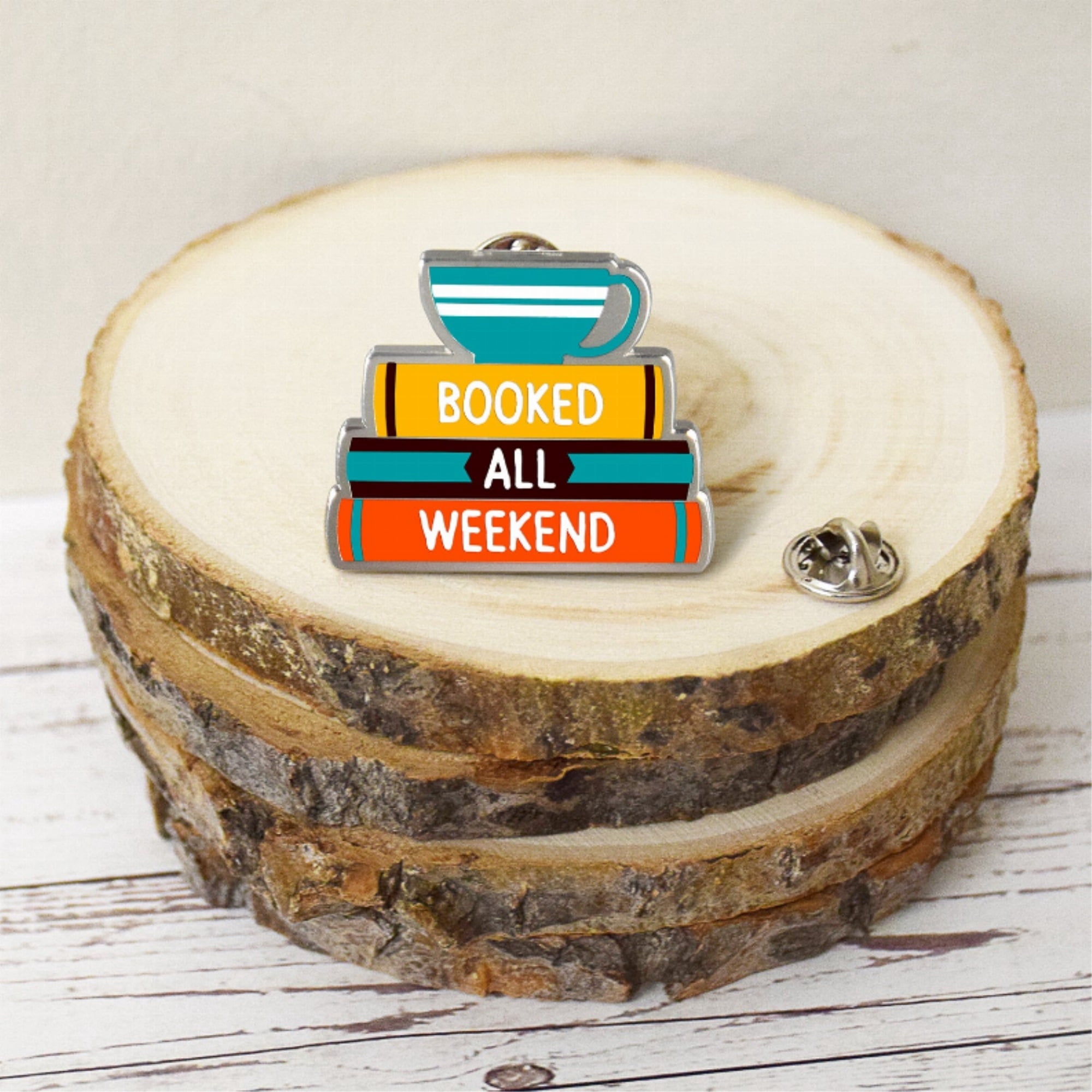 Booked All weekend Book Lovers Bookworm - Enamel Pin - Walmart.com