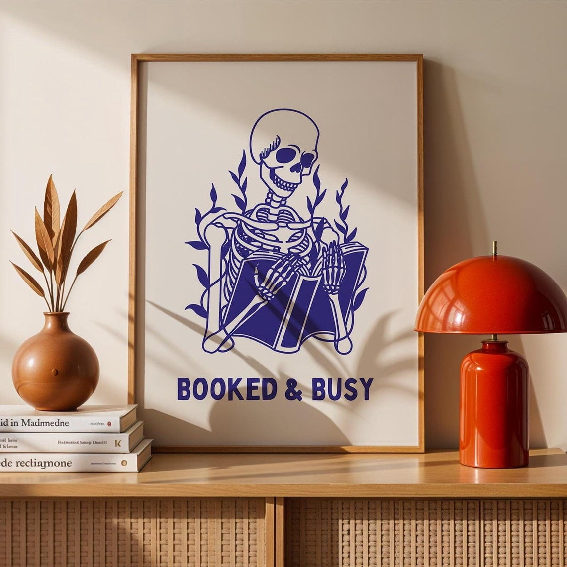 Booked Busy Reading Wall Art Book Art Library Art Reading Poster ...