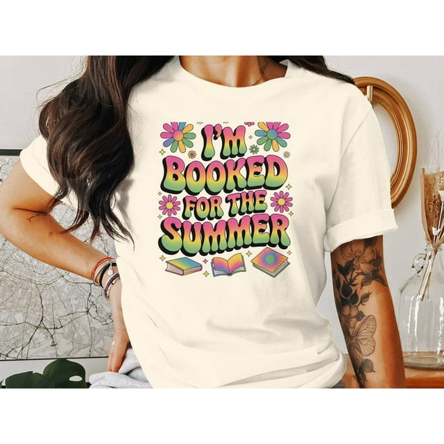 Booked For Summer T-Shirt, Reading Hoodie, Summer Flowers, Book Lover ...