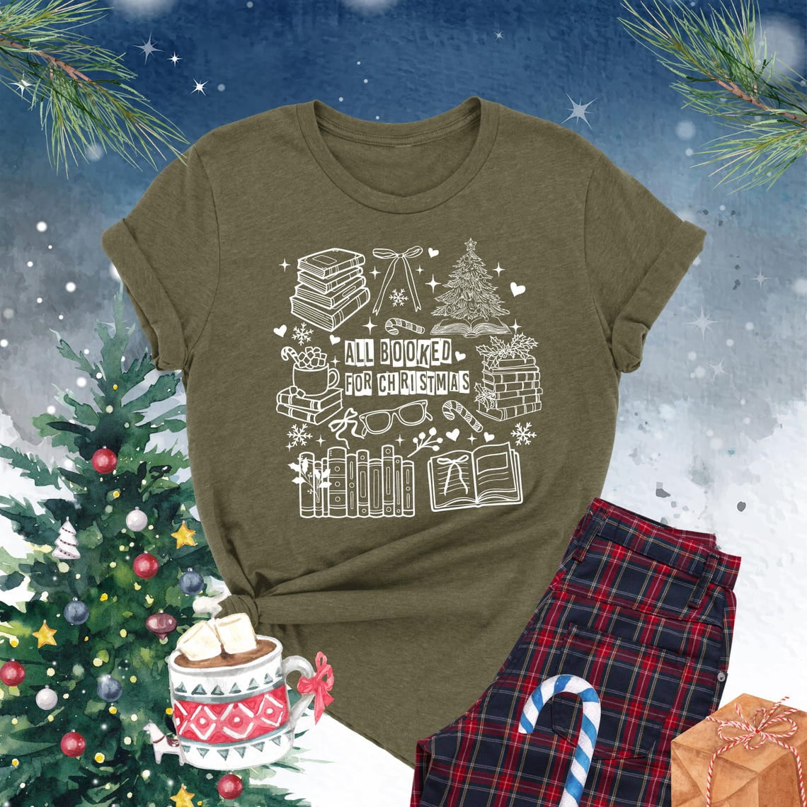 All Booked For Winter Holiday Shirt, Winter Holiday Book Shirt, Book Lover Gift, Coquette Winter ...