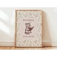 Booked and Busy Cat Poster – Cottagecore Floral Book Lover Wall Art ...