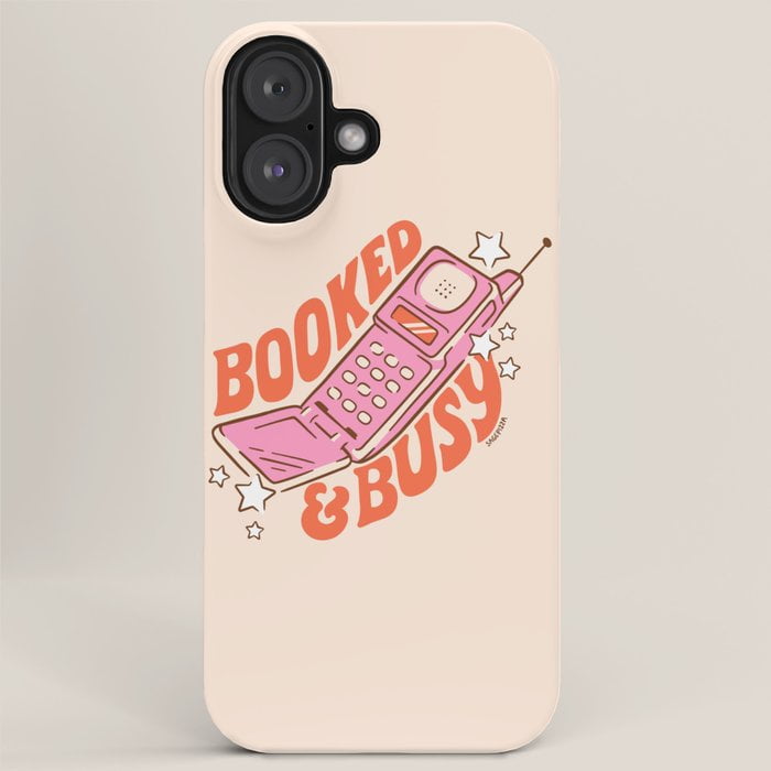 Booked and Busy Cream Minimalist Typography Quote Phone Case for iPhone ...