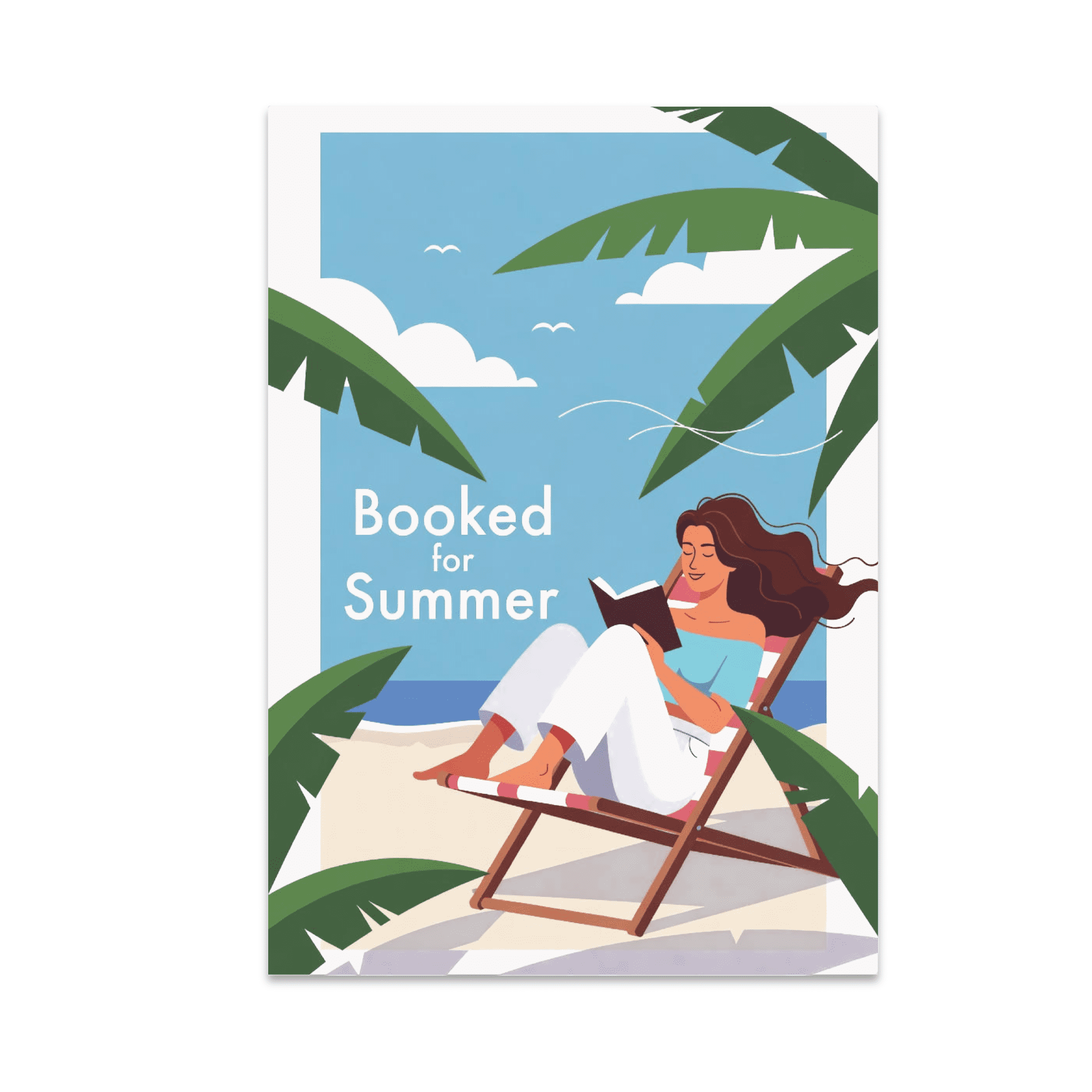 Booked for Summer Beach Reading Decor - Book Lover - 13x19 Poster Print ...