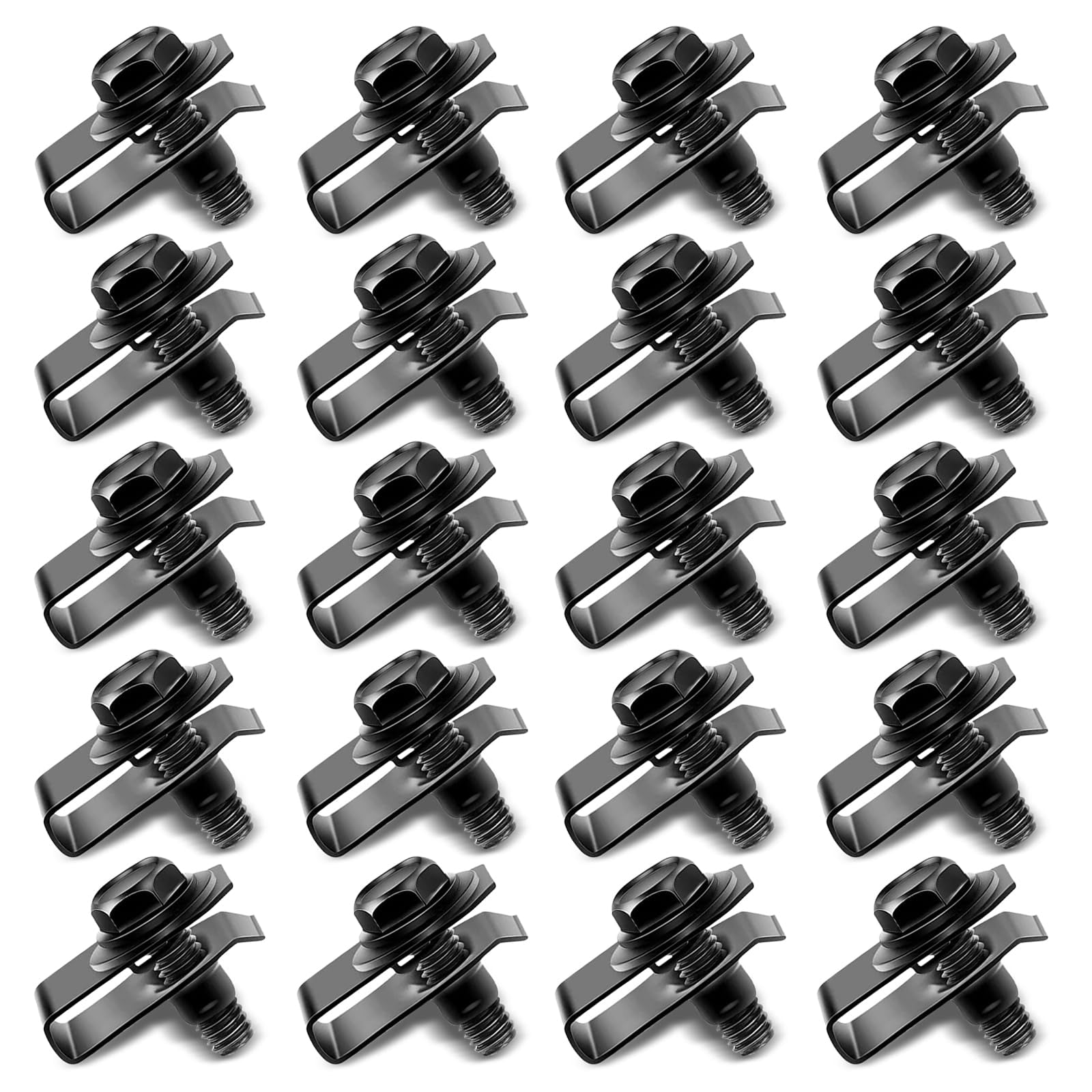Bookeel 20 PCS Car Body Bolts and U-Nut Clips Kit, Hood Guard Spiral ...