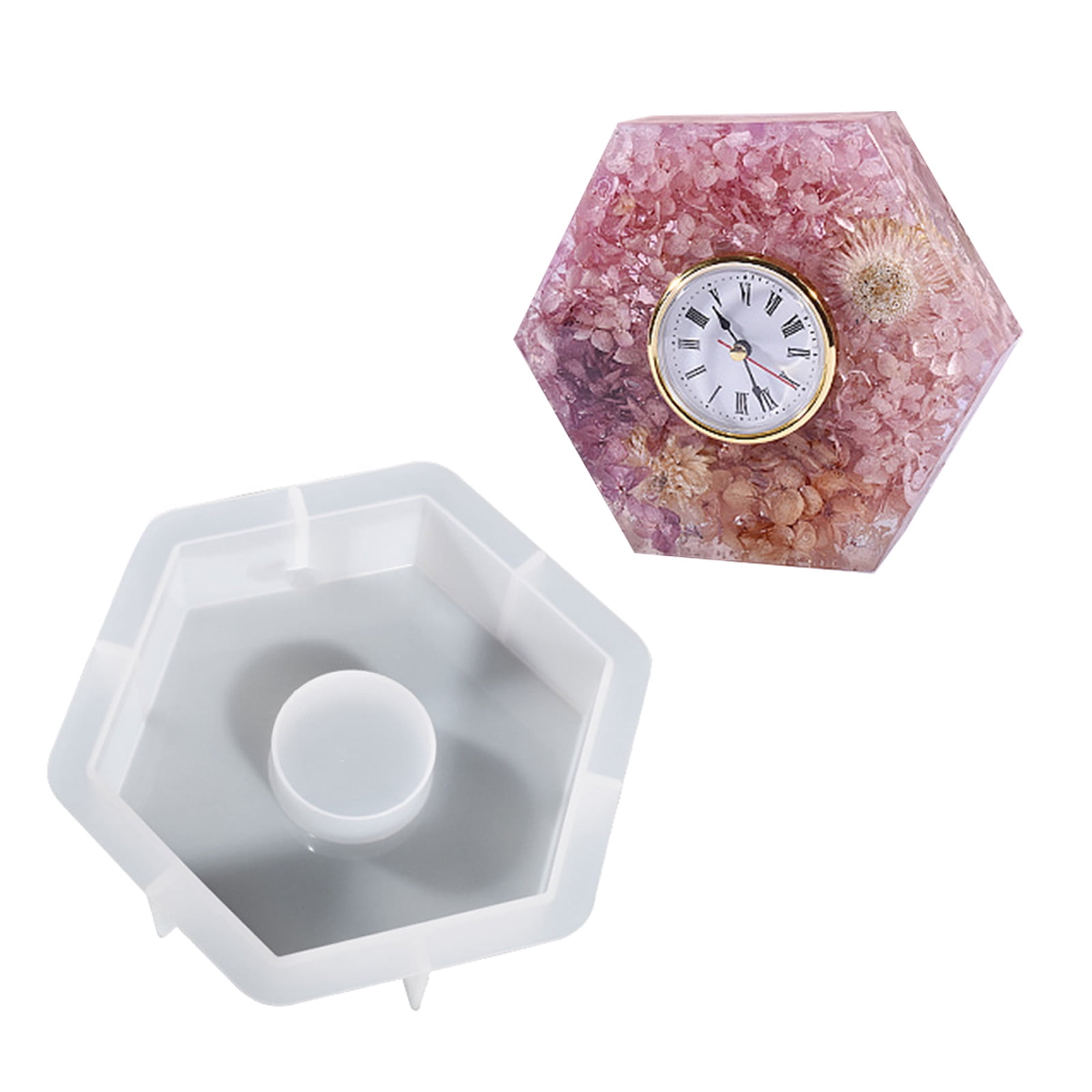 Bookend Table Clock Resin Mould Hexagonal Square Oval Rectangular ...