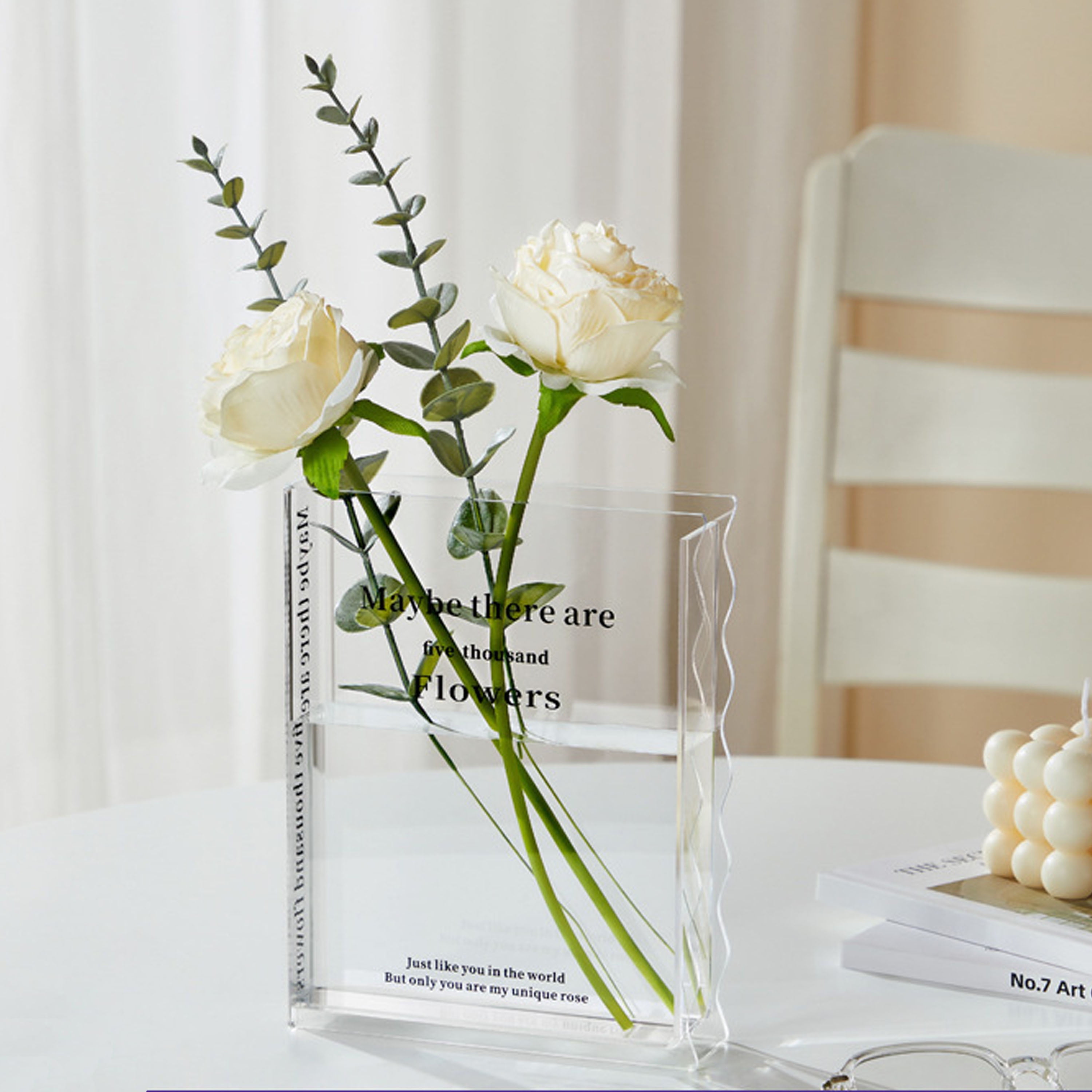 7.9" Classic Modern Aesthetic Acrylic Book Vase - Walmart.com
