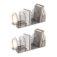 Bookend for Shelf 4 Section Acrylic Book End Book Magazine Stand 4 ...