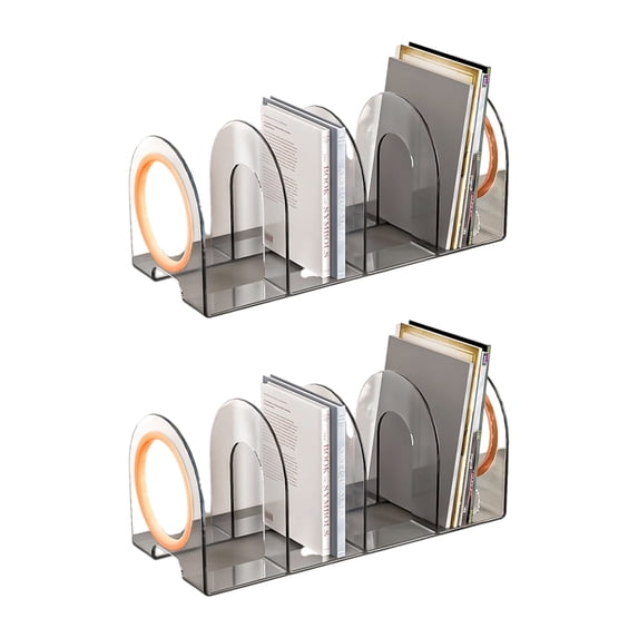 Bookend for Shelf 4 Section Acrylic Book End Book Magazine Stand 4 ...