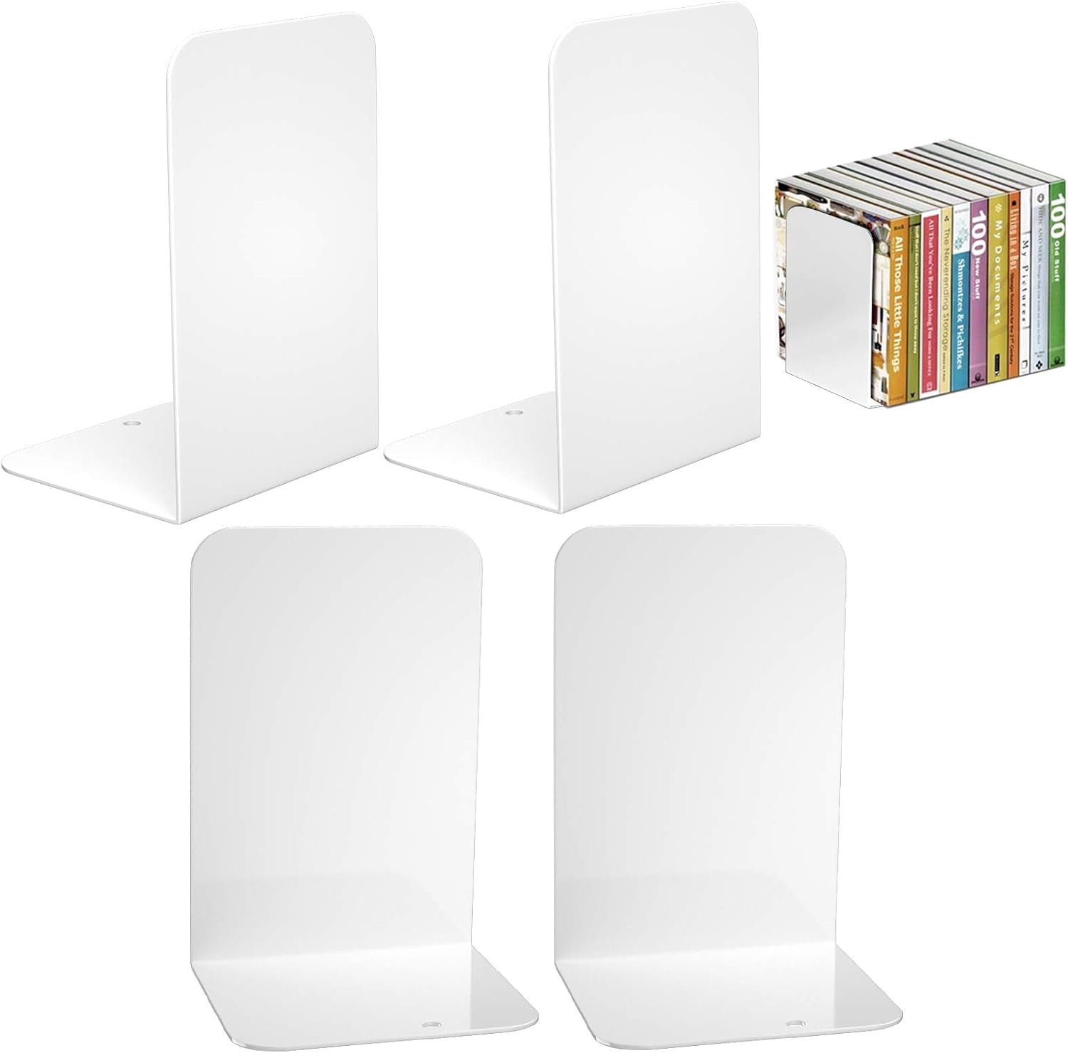 Bookends 1 Pair, Black Metal Book Ends, Heavy Bookends for Shelves ...