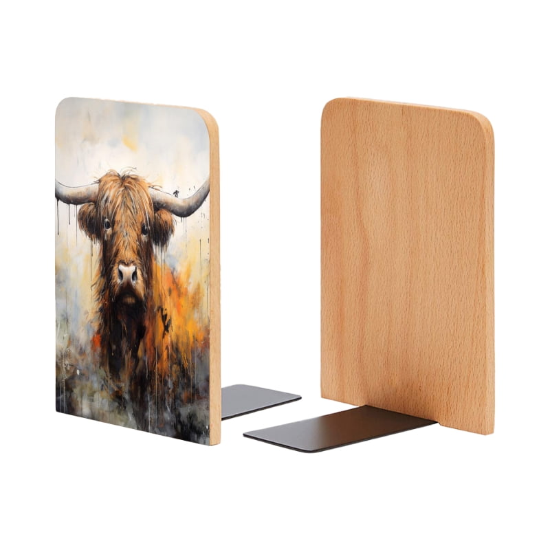 Bookends 1 Pair Non-Skid Bookend Wood Bookends for Shelves Book Stand ...
