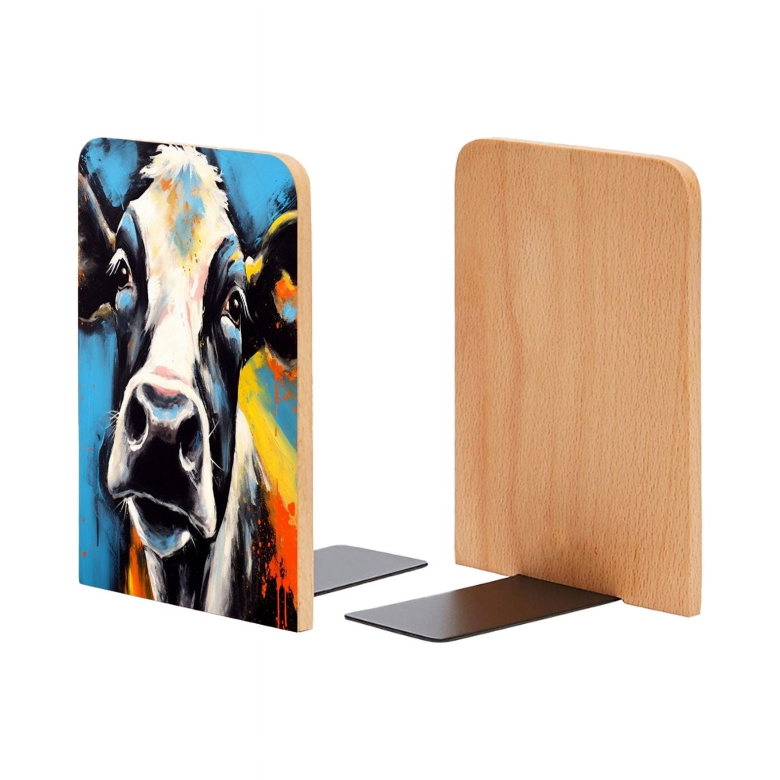 Bookends 1 Pair Non-Skid Bookend Wood Bookends for Shelves Book Stand ...