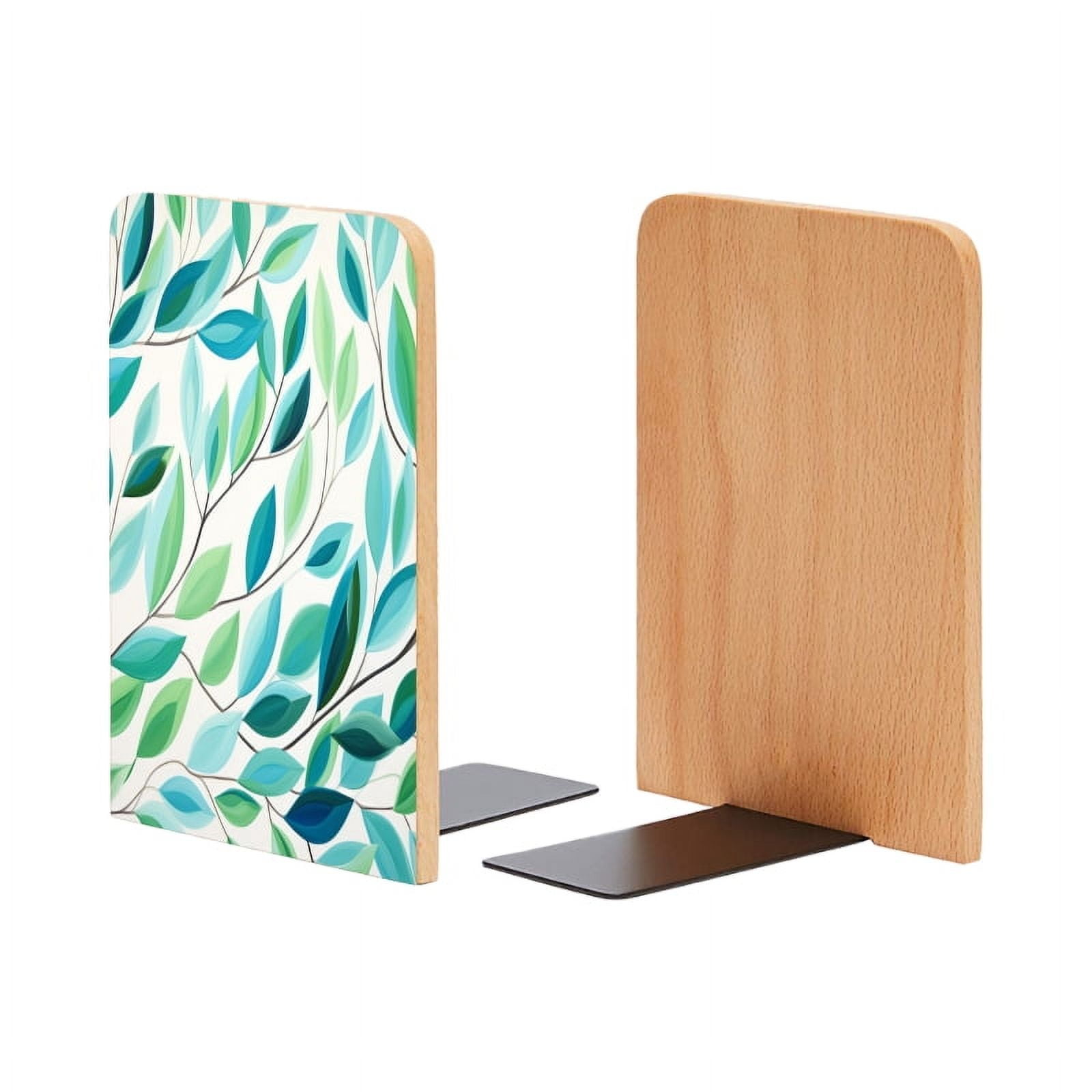 Bookends 1 Pair Non-Skid Bookend Wood Bookends for Shelves Book Stand ...