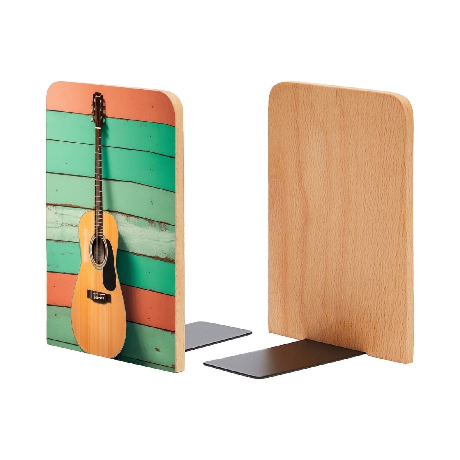 Bookends 1 Pair Non-Skid Bookend Wood Bookends for Shelves Book Stand ...