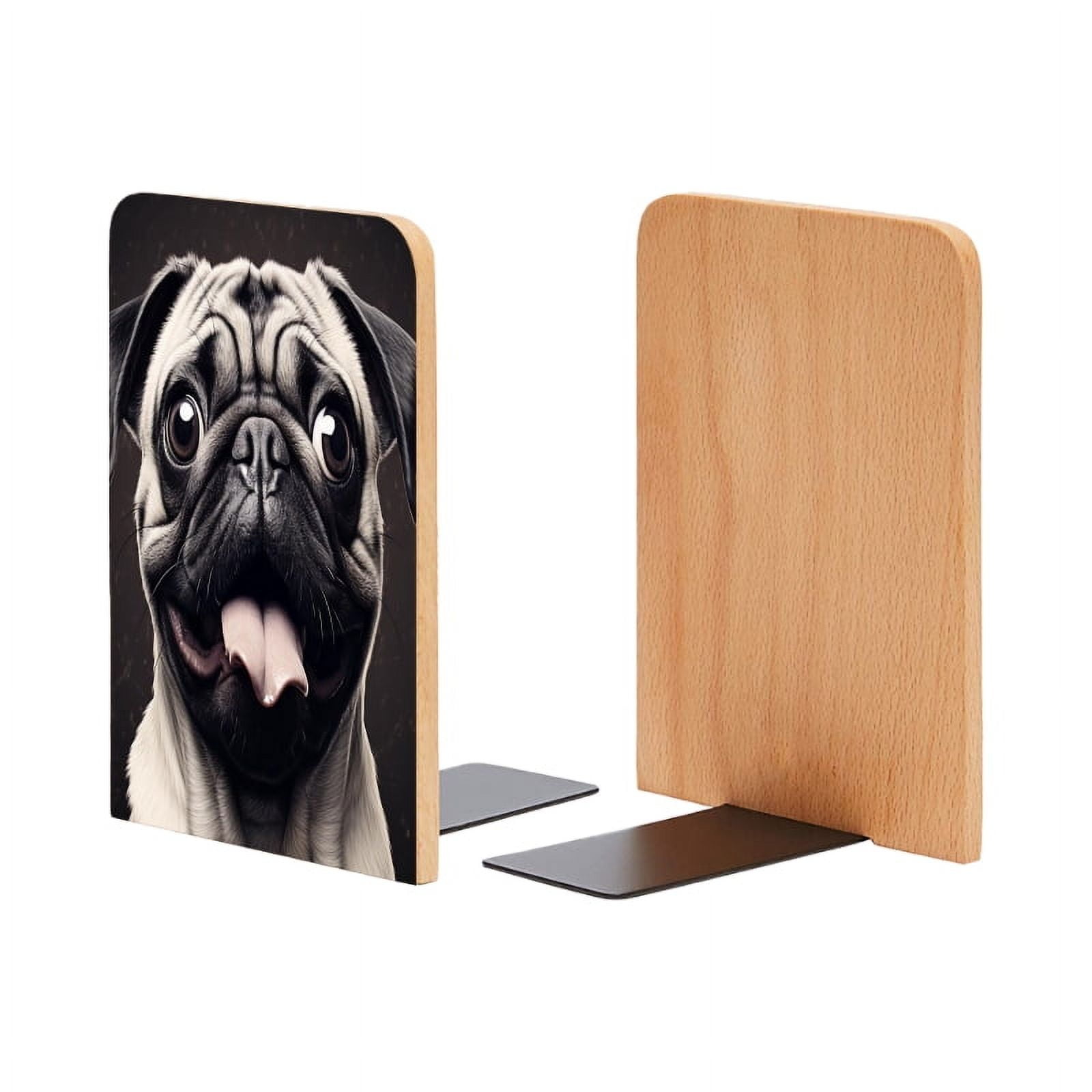 Bookends 1 Pair Non-Skid Bookend Wood Bookends for Shelves Book Stand ...