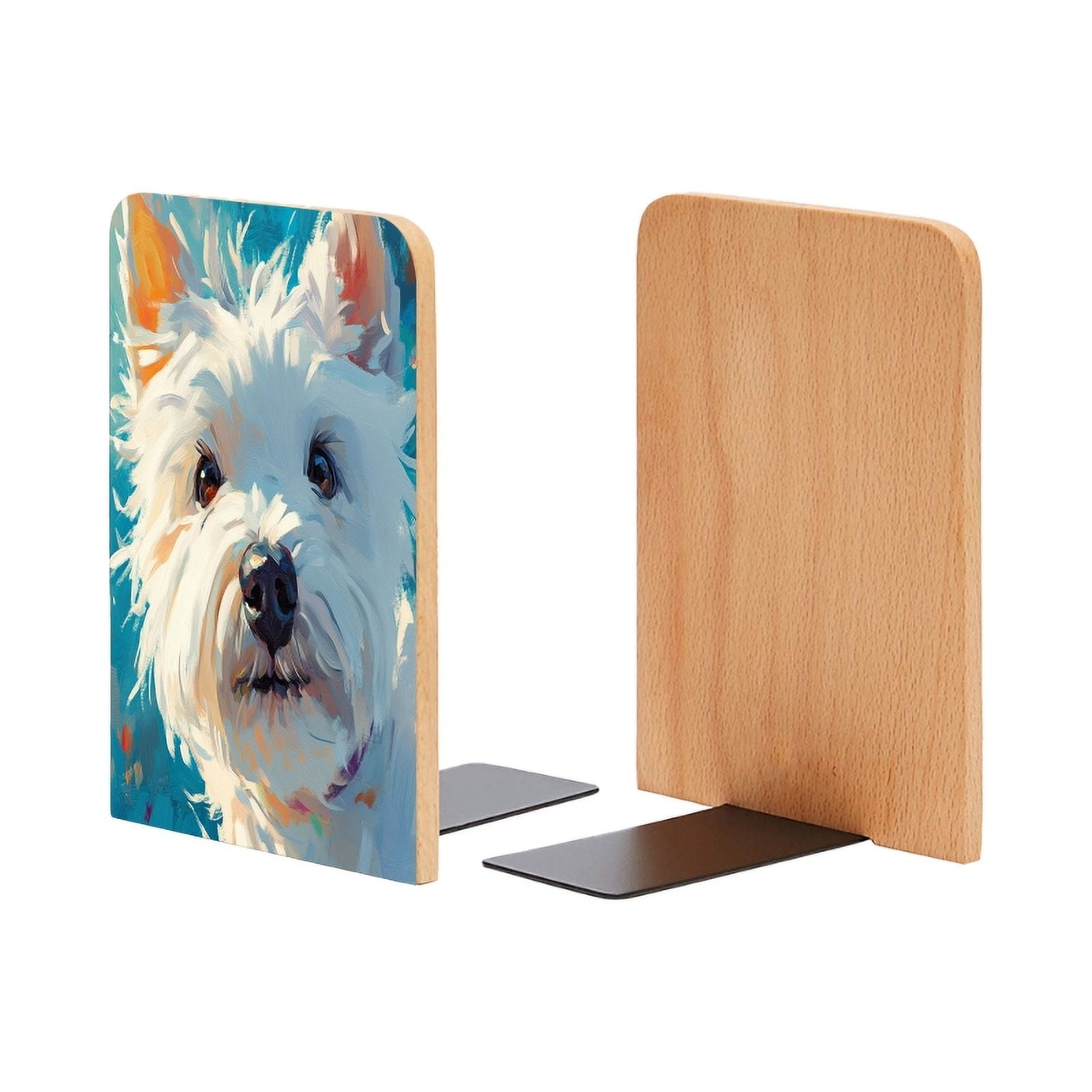 Bookends 1 Pair Non-Skid Bookend Wood Bookends for Shelves Book Stand ...