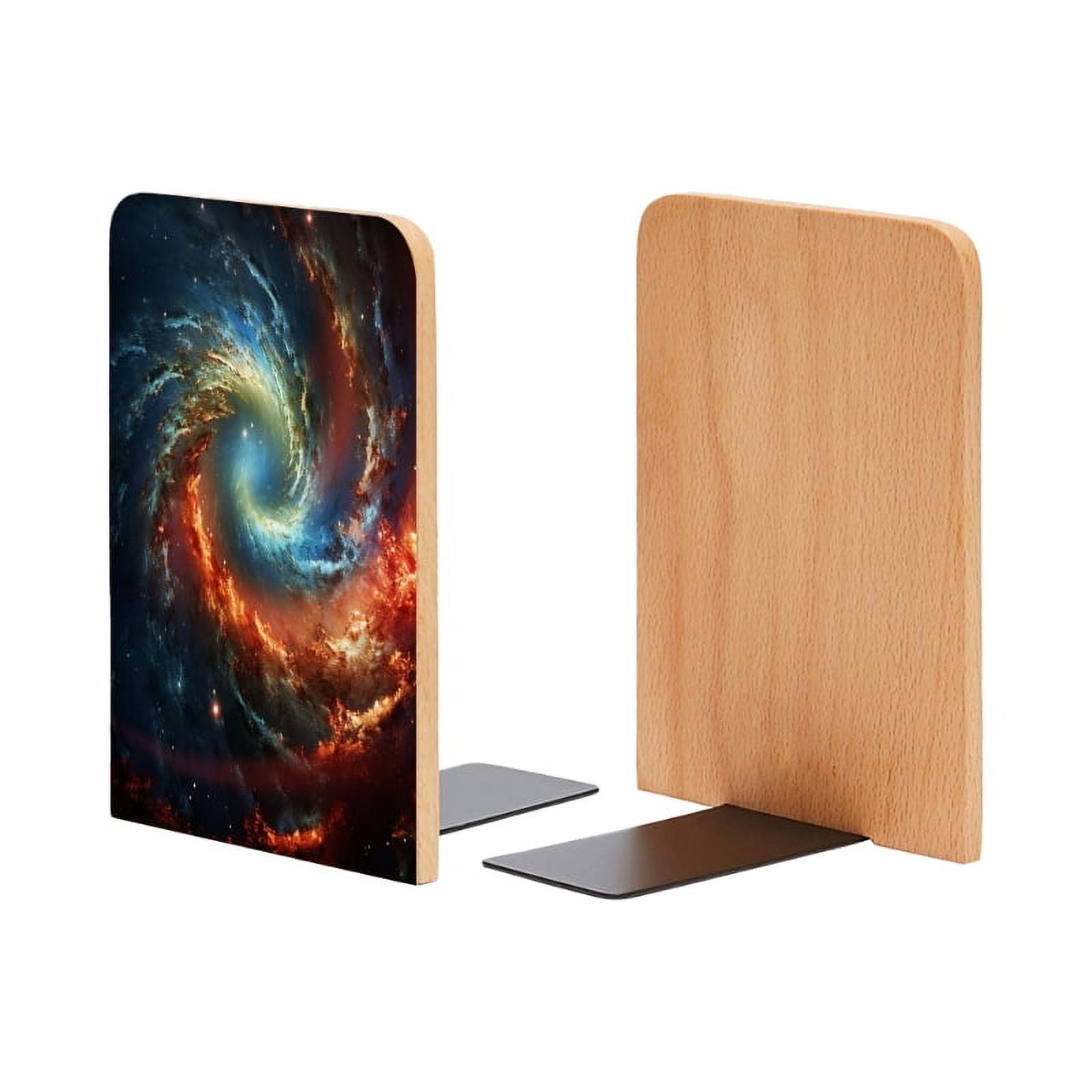 Bookends 1 Pair Non-Skid Bookend Wood Bookends for Shelves Book Stand ...