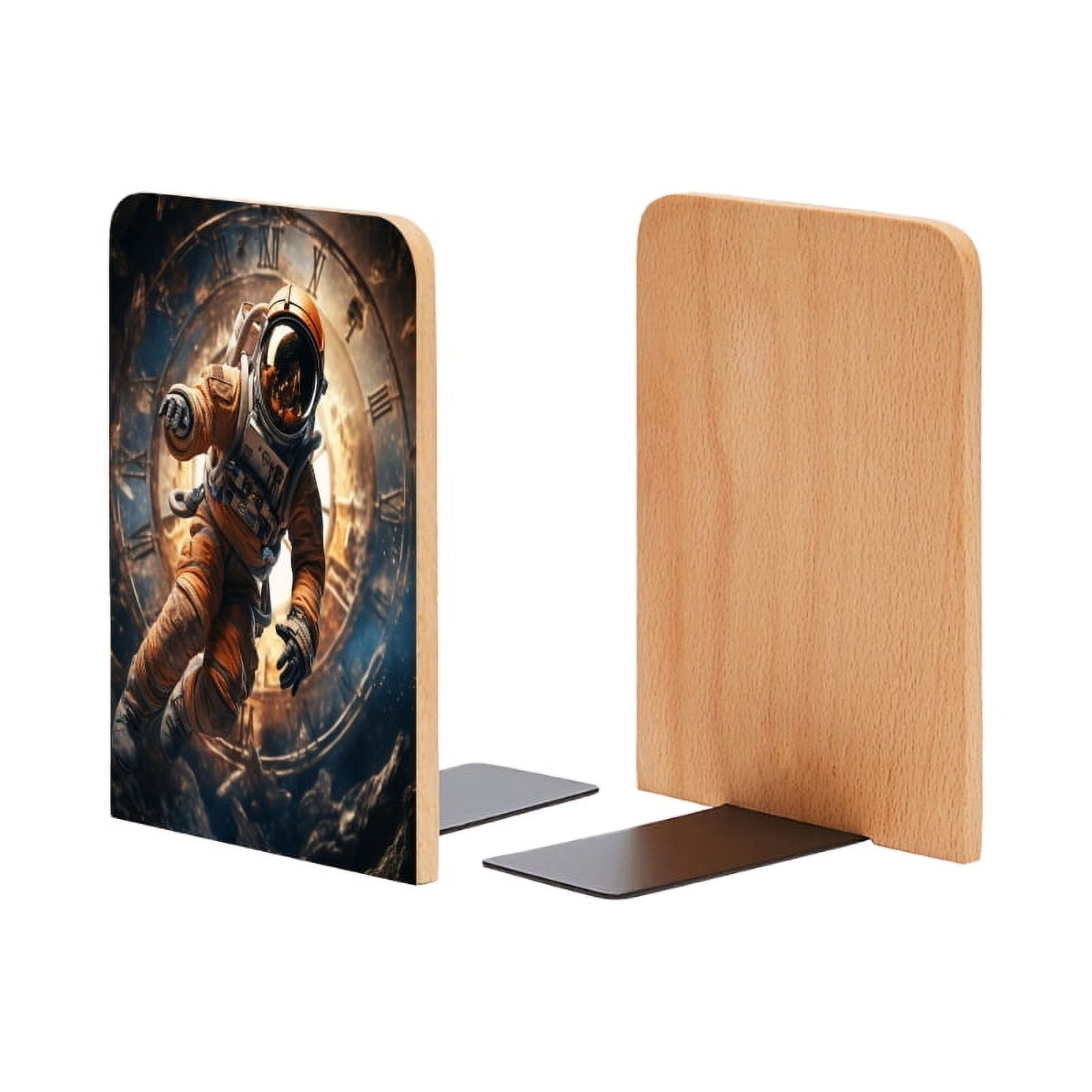 Bookends 1 Pair Non-Skid Bookend Wood Bookends for Shelves Book Stand ...