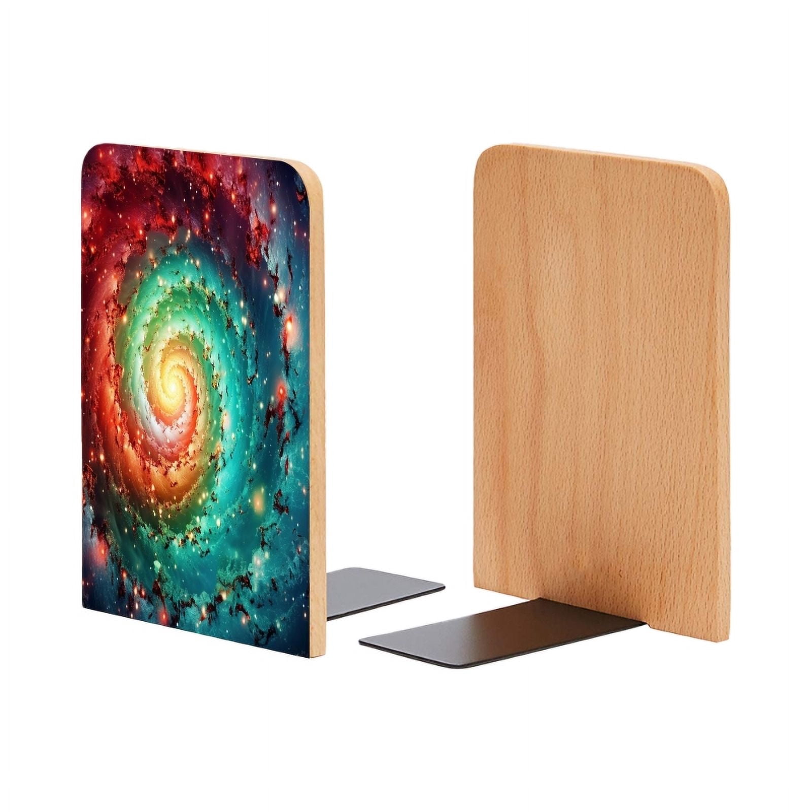 Bookends 1 Pair Non-Skid Bookend Wood Bookends for Shelves Book Stand ...