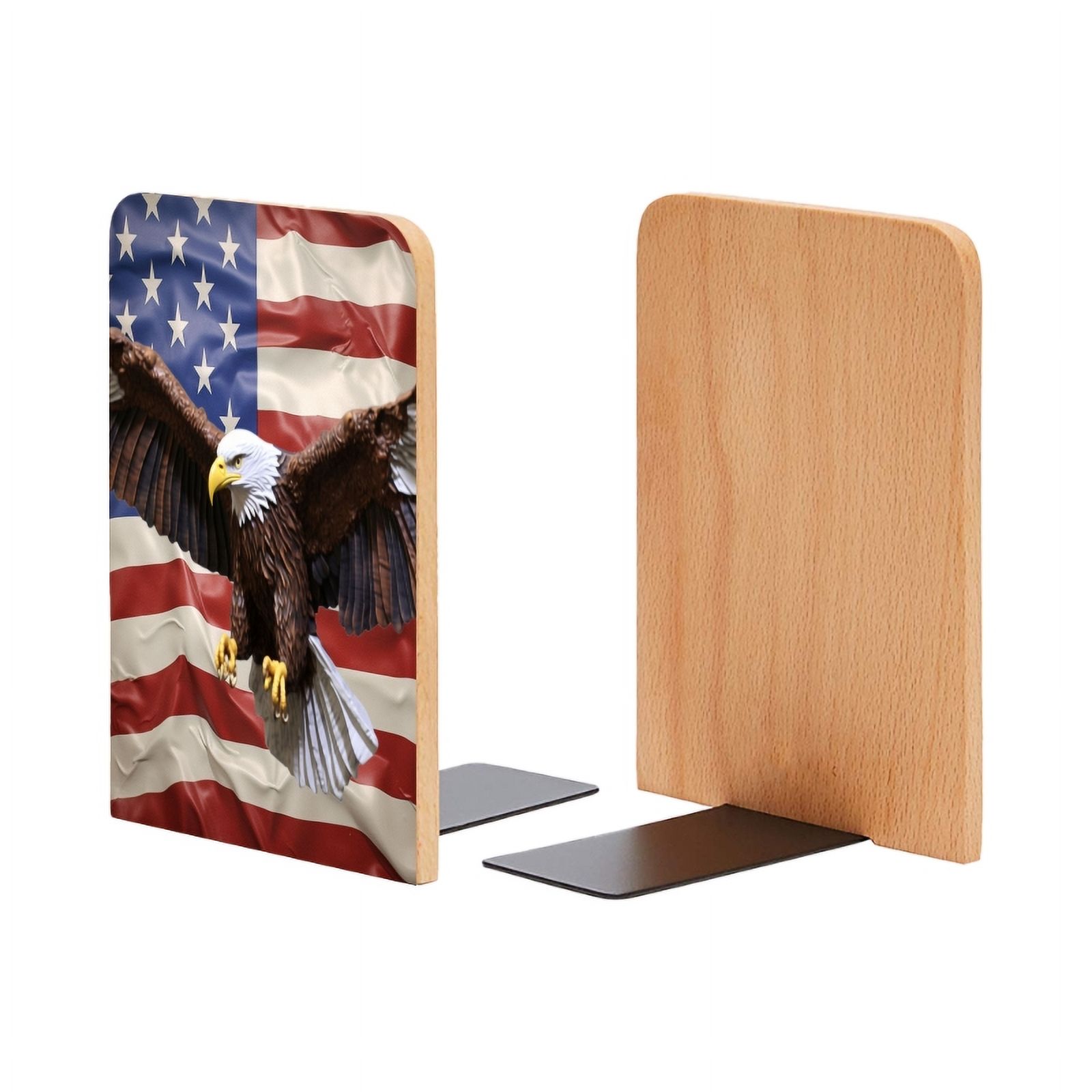 Bookends 1 Pair Non-Skid Bookend Wood Bookends for Shelves Book Stand ...