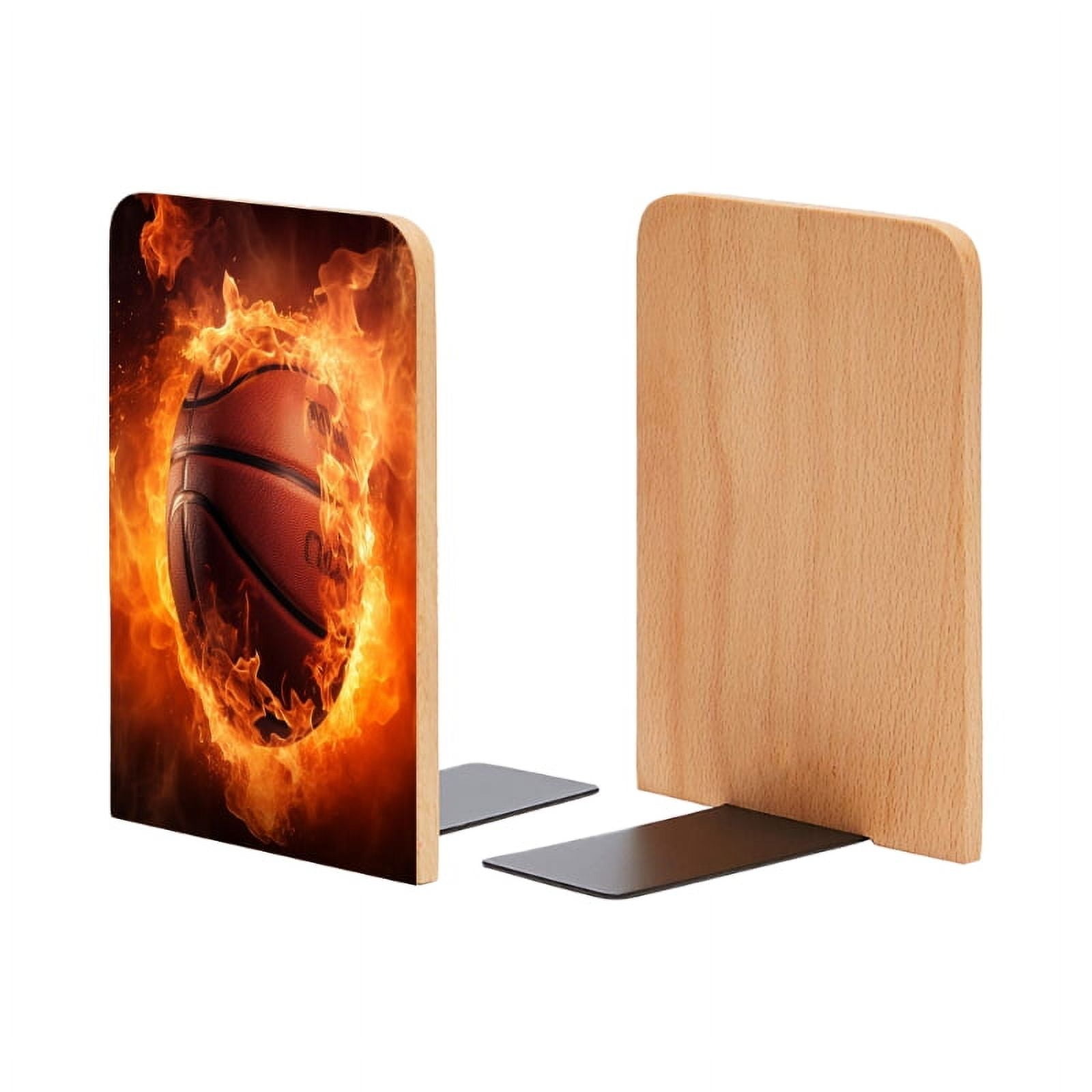 Bookends 1 Pair Non-Skid Bookend Wood Bookends for Shelves Book Stand ...