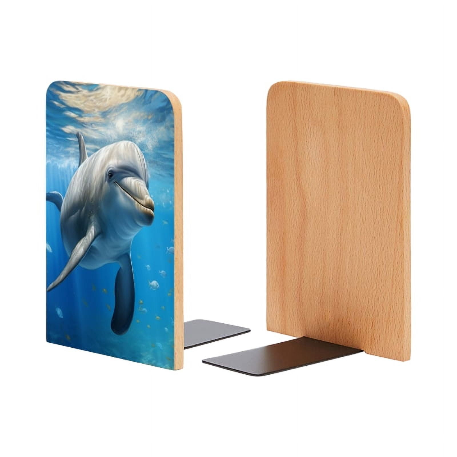 Bookends 1 Pair Non-Skid Bookend Wood Bookends for Shelves Book Stand ...