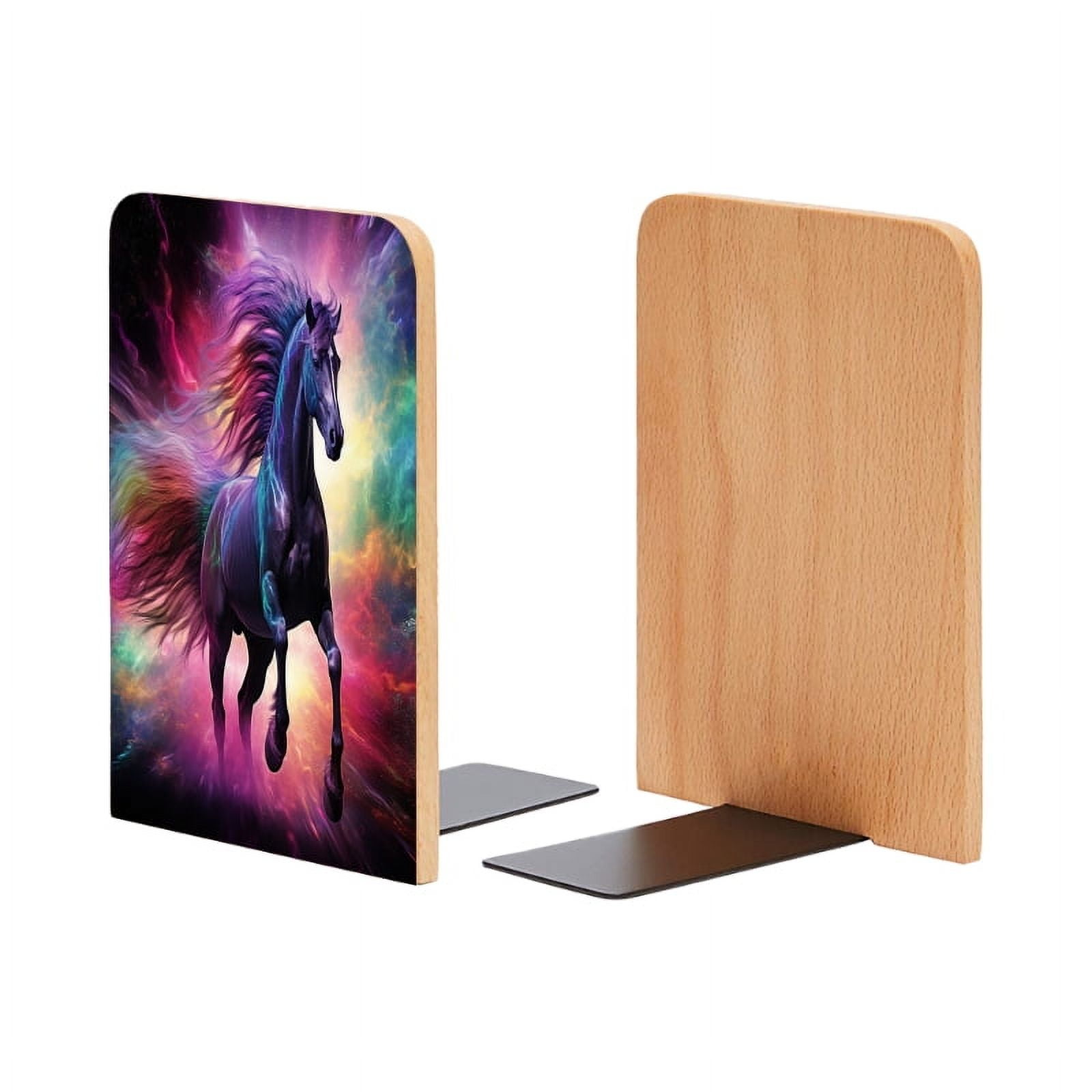 Bookends 1 Pair Non-Skid Bookend Wood Bookends for Shelves Book Stand ...