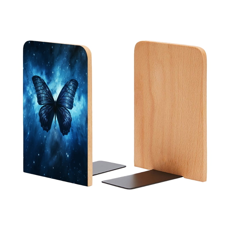 Bookends 1 Pair Non-Skid Bookend Wood Bookends for Shelves Book Stand ...