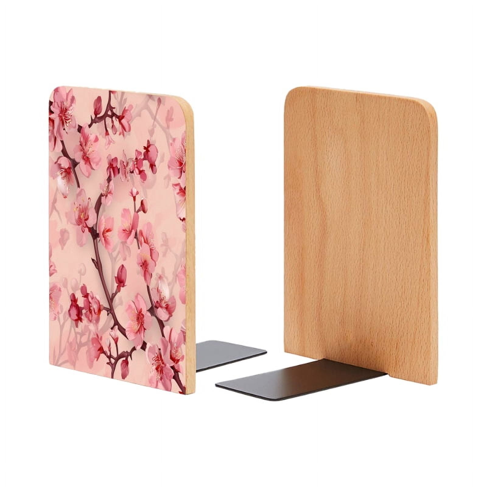 Bookends 1 Pair Non-Skid Bookend Wood Bookends for Shelves Book Stand ...