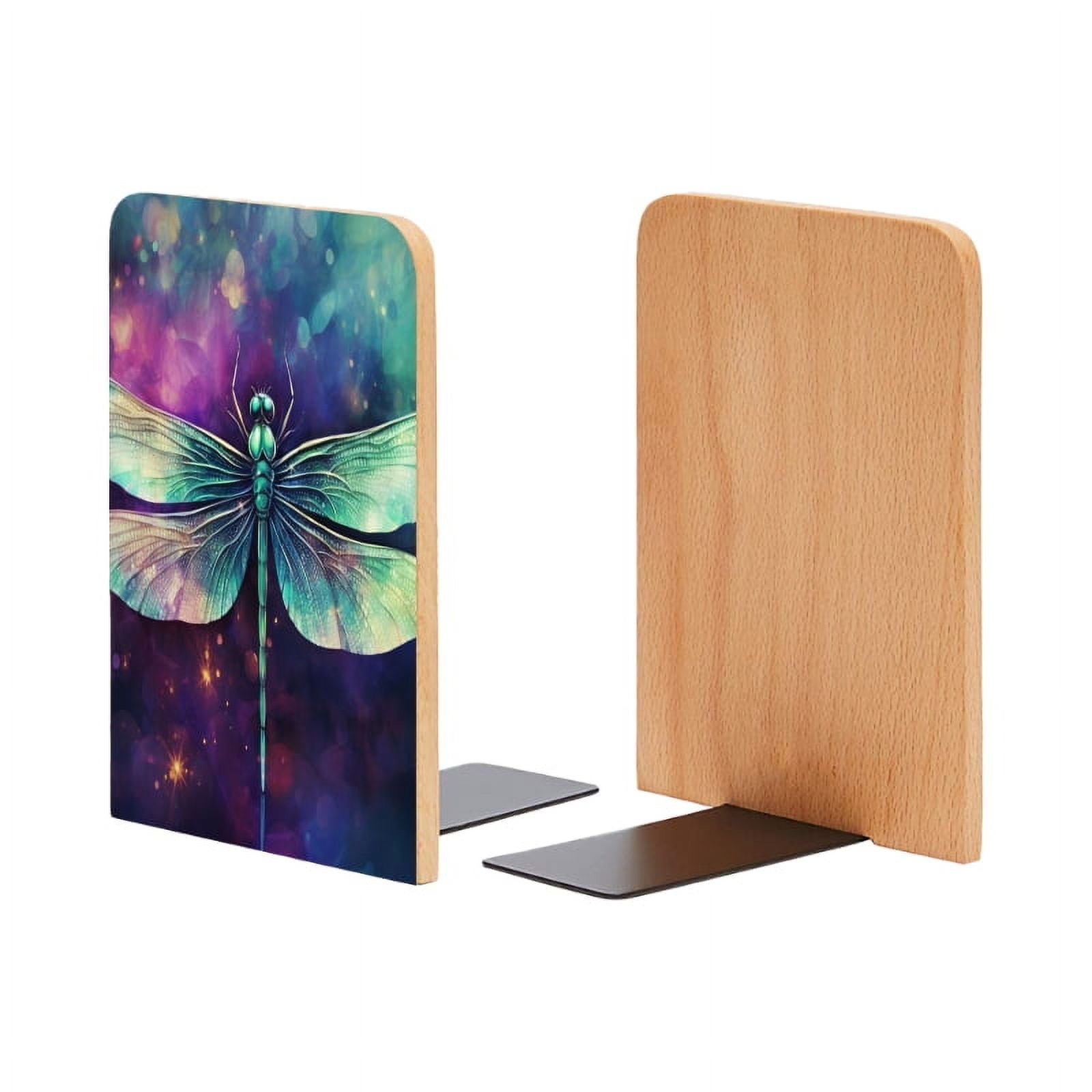 Bookends 1 Pair Non-Skid Bookend Wood Bookends for Shelves Book Stand ...