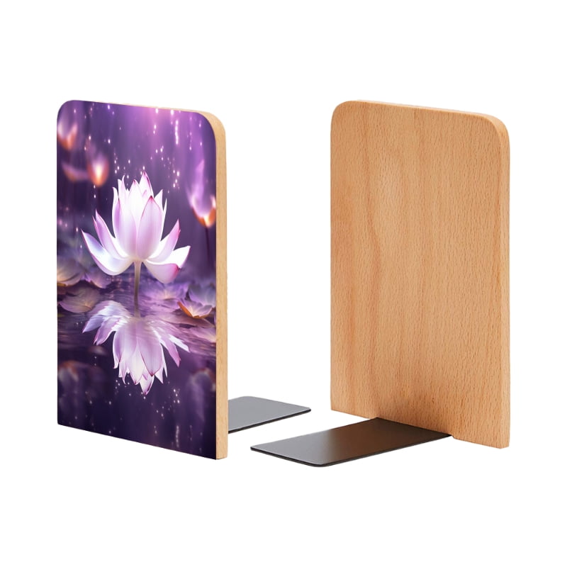 Bookends 1 Pair Non-Skid Bookend Wood Bookends for Shelves Book Stand ...