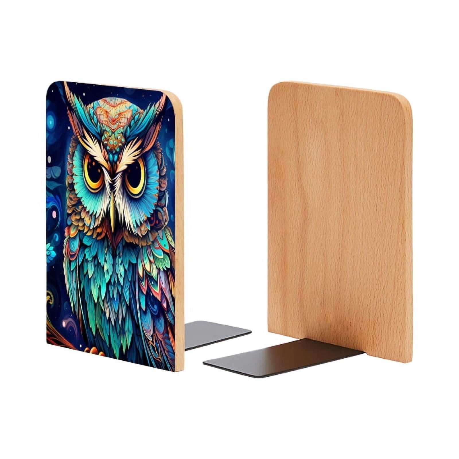 Bookends 1 Pair Non-Skid Bookend Wood Bookends for Shelves Book Stand ...