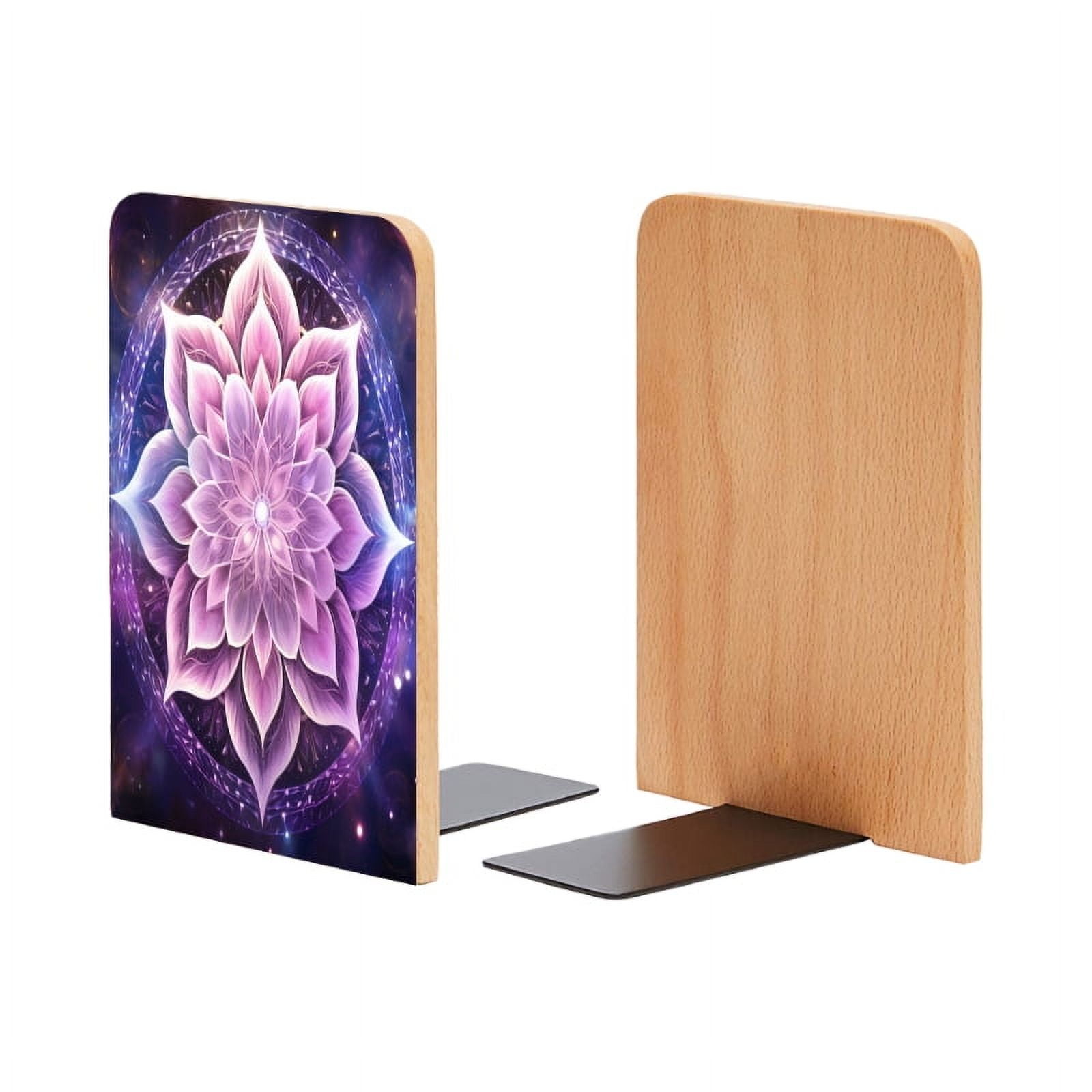 Bookends 1 Pair Non-Skid Bookend Wood Bookends for Shelves Book Stand ...