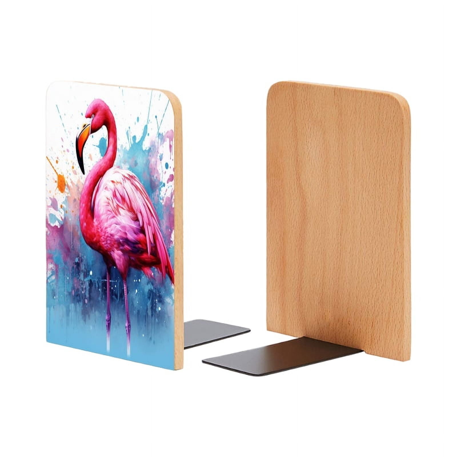 Bookends 1 Pair Non-Skid Bookend Wood Bookends for Shelves Book Stand ...