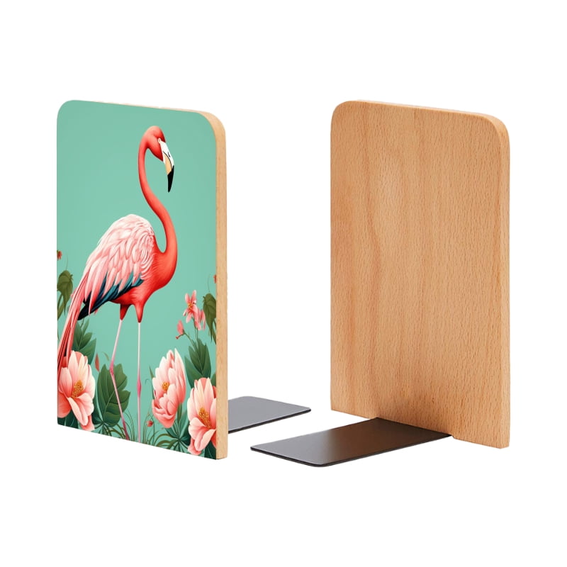 Bookends 1 Pair Non-Skid Bookend Wood Bookends for Shelves Book Stand ...